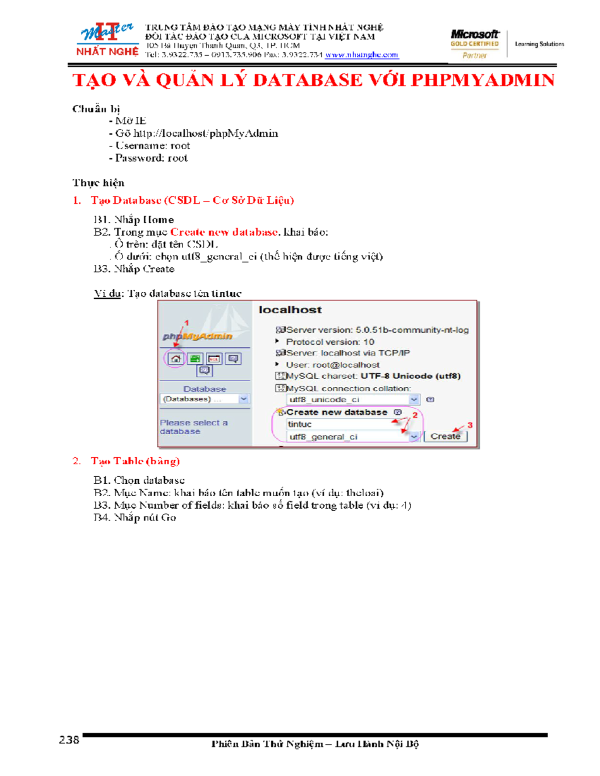 PHAN VIII - Tao Va Quan Ly Database Voi php My Admin - Ngon Ngu My SQL ...