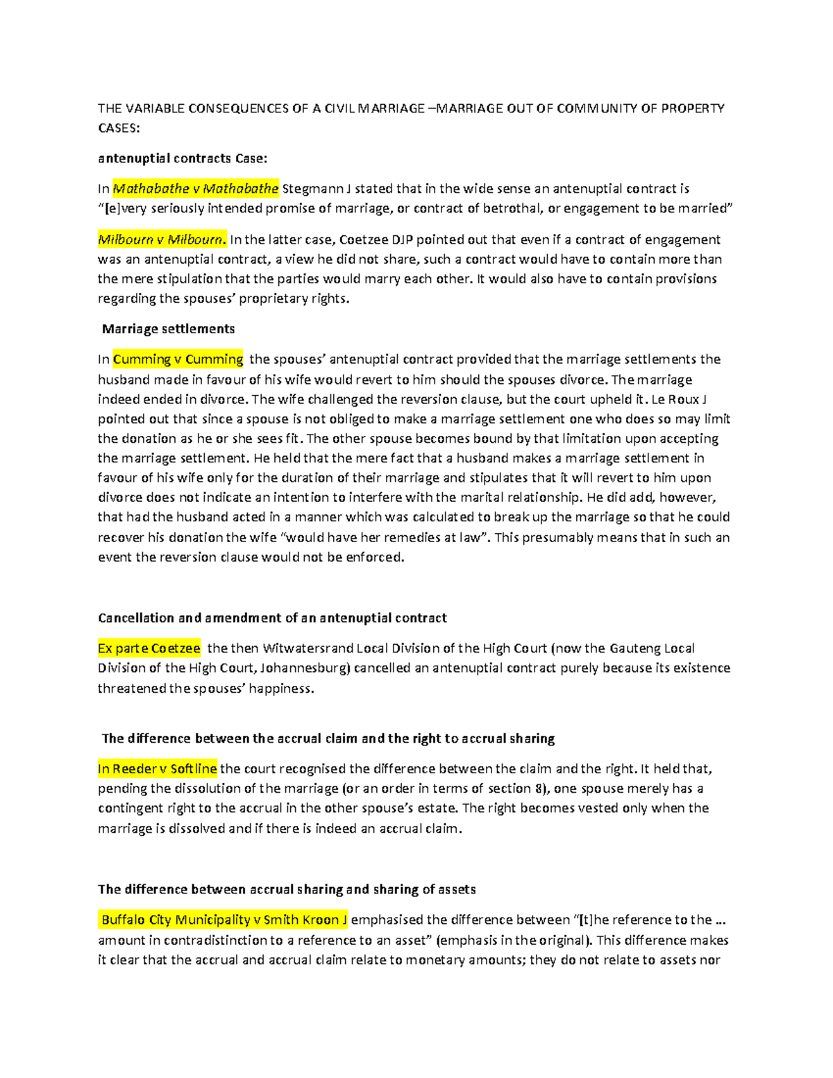 CH 7 THE Variable Consequences OF A Civil Marriage Cases - THE VARIABLE ...