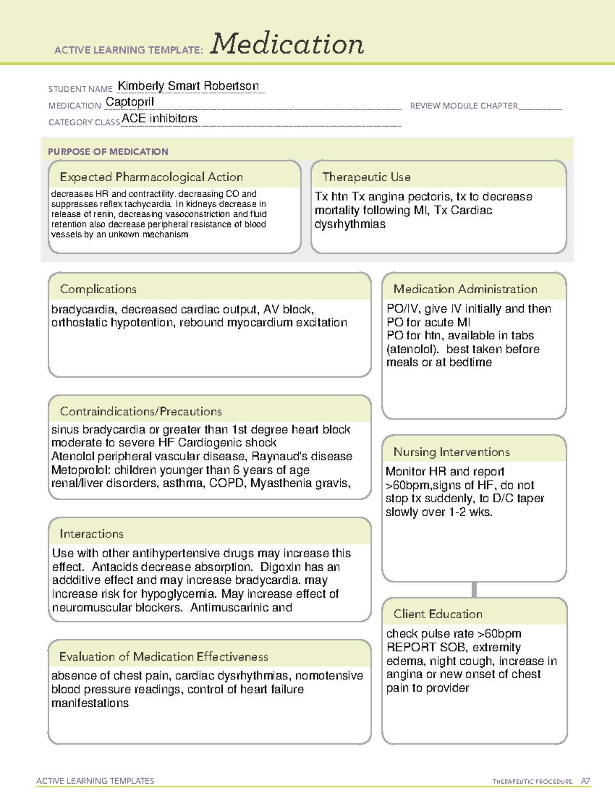 Active Learning Template Ace Inhibitor - ACTIVE LEARNING TEMPLATES ...