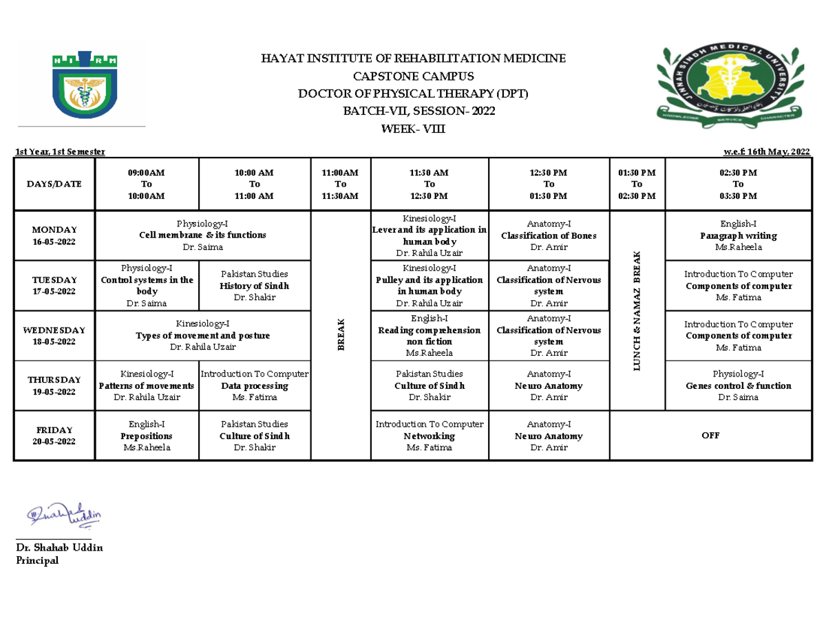 1st Semester, 8th week - this is my 1st samwester 8th week - 1st Year ...