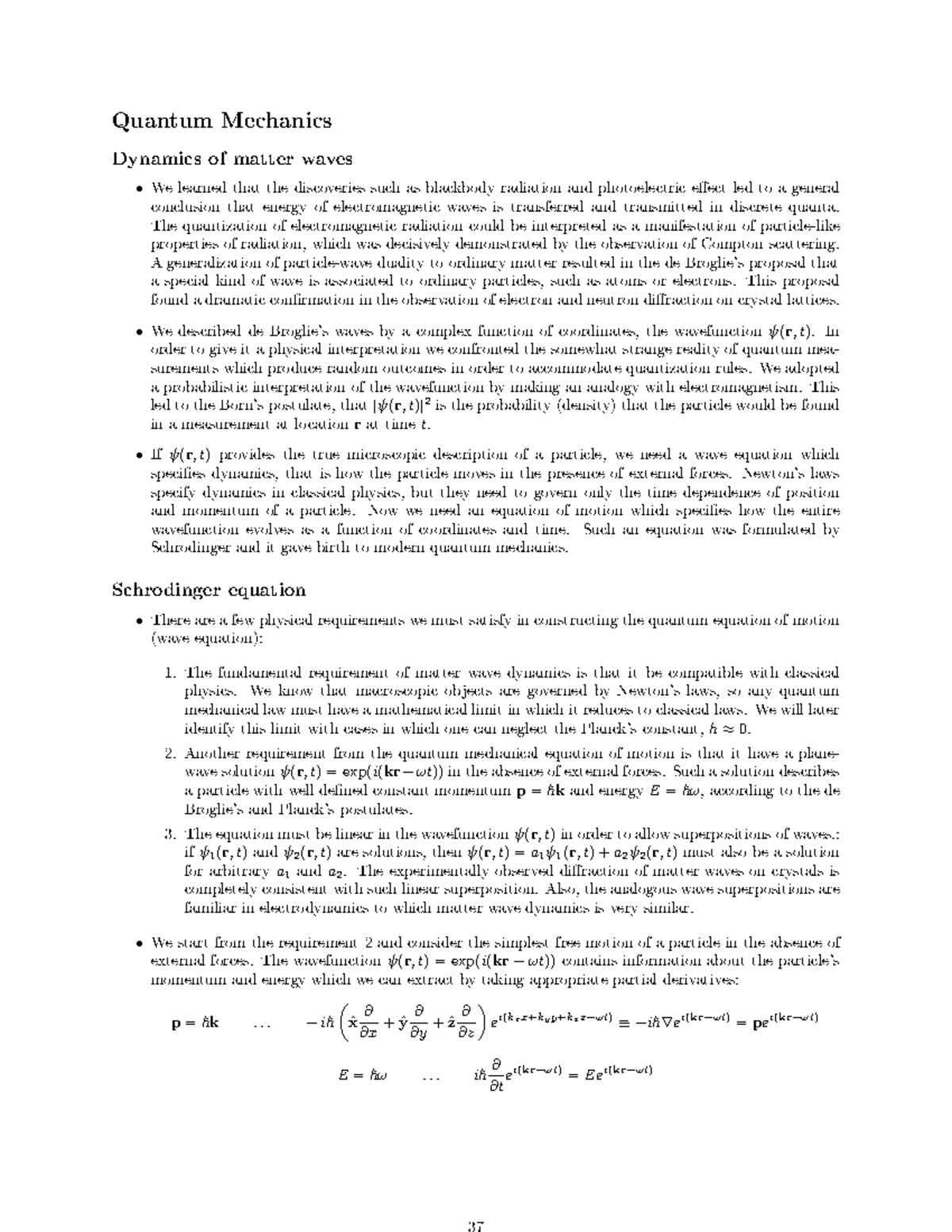 Schrodinger - Quantum Mechanics - Quantum Mechanics Dynamics of matter ...