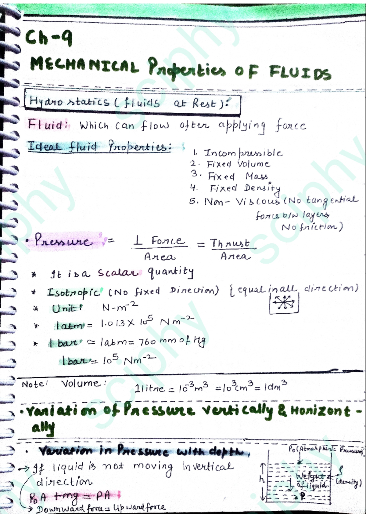 Fluid Mechanics Ch-8 Notes - Ch 9 MECHANICAL Properties OF FLUIDS Hydro ...