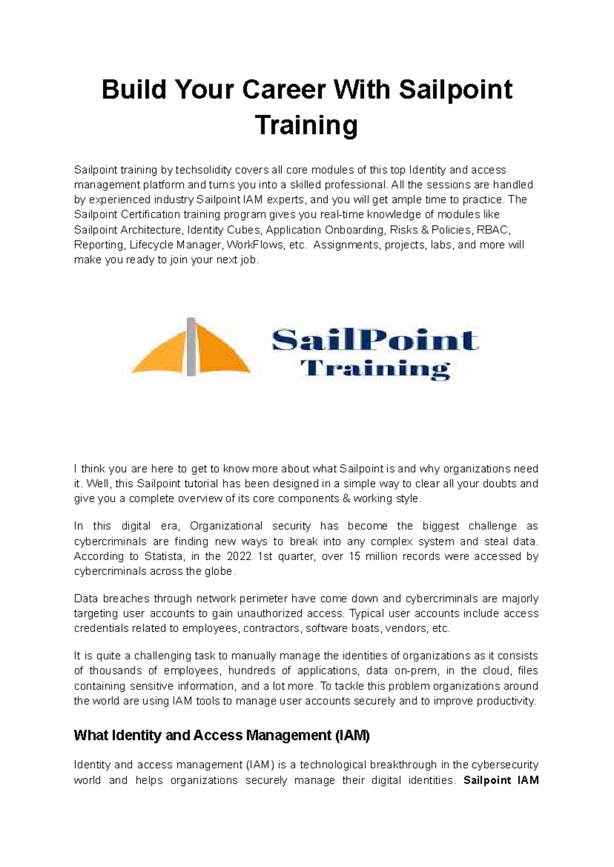 Build Your Career With Sailpoint Trainin - Build Your Career With ...