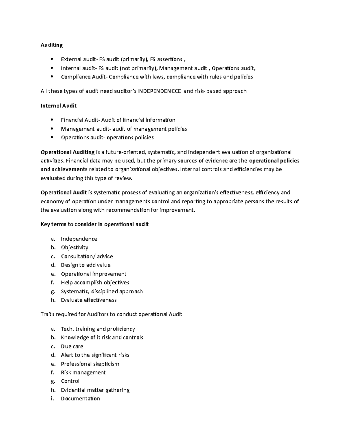 Auditing - learn to learn - Auditing External audit- FS audit ...