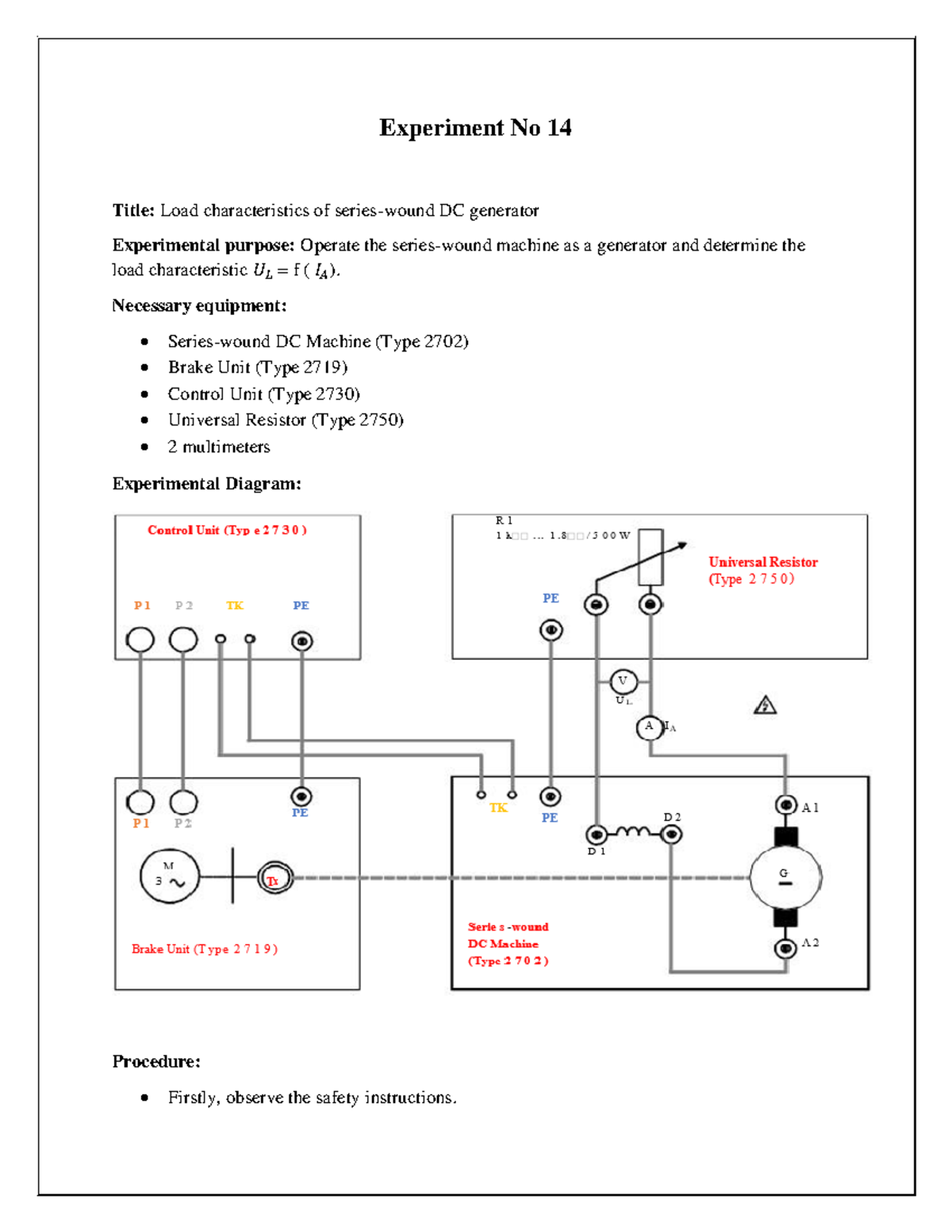 Experiment No 14 - lab - Experiment No 14 Title: Load characteristics ...