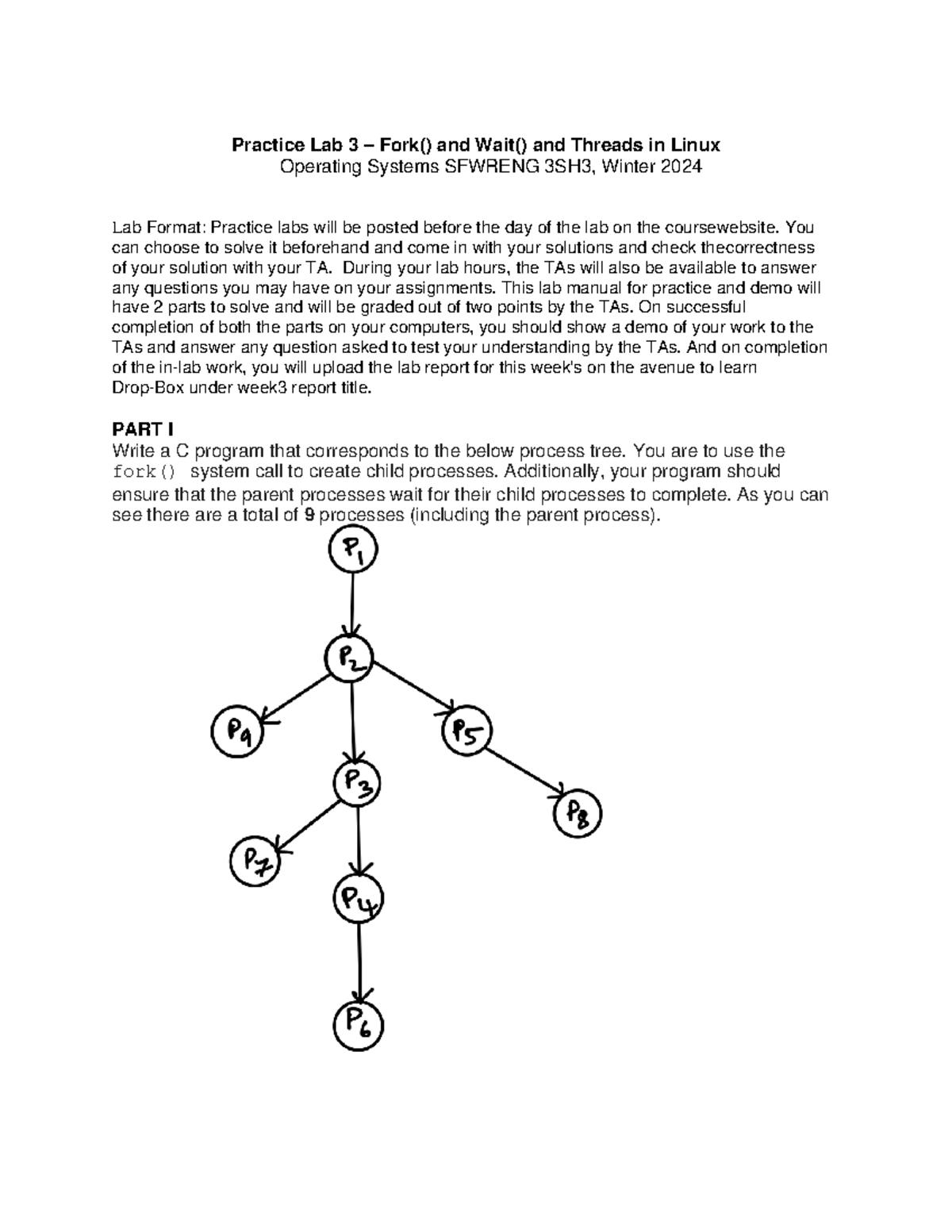 Lab3 manual - notes - Practice Lab 3 – Fork() and Wait() and Threads in ...