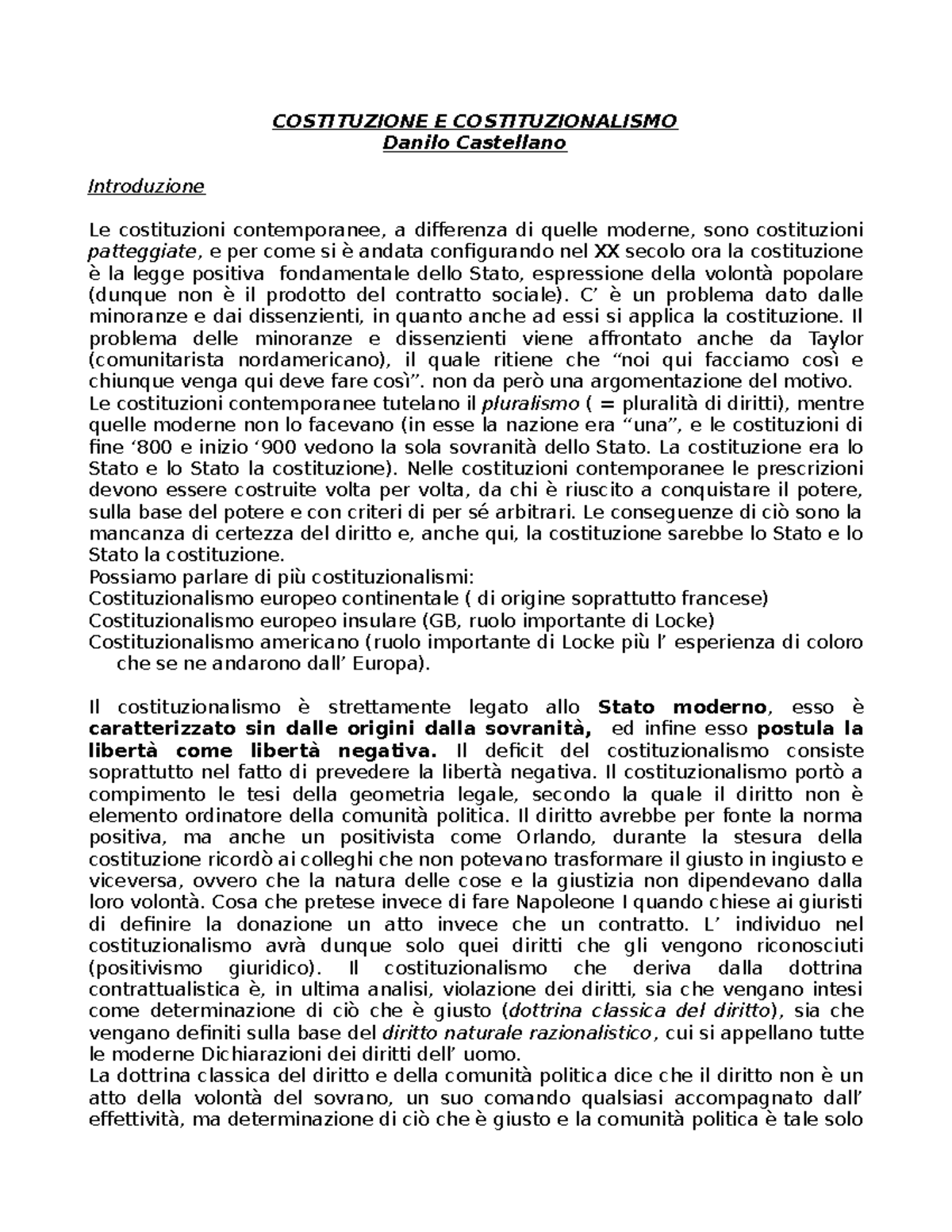 Costituzione E Costituzionalismo Danilo Castellano - COSTITUZIONE E ...