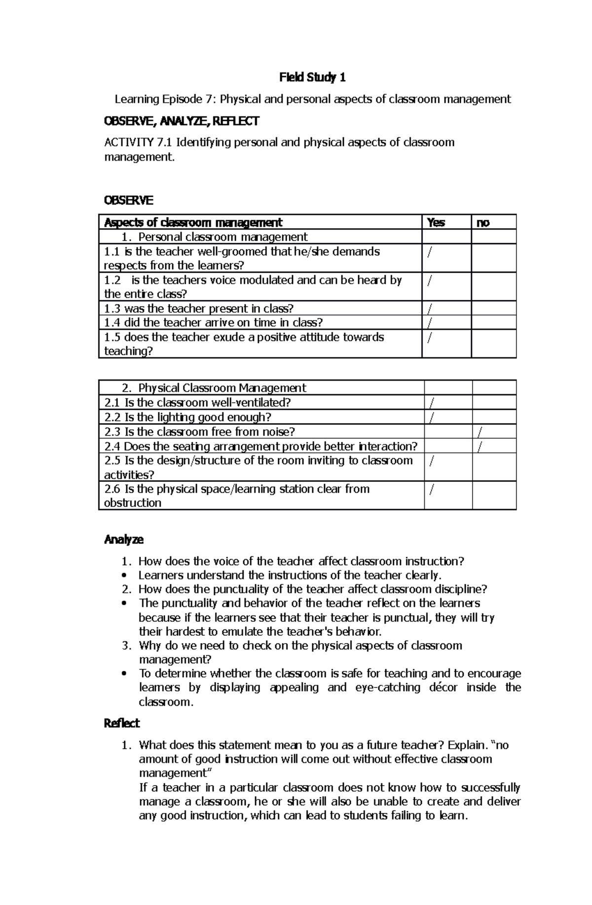 Field Study 1 ep7 done - Fs1 book - Field Study 1 Learning Episode 7 ...