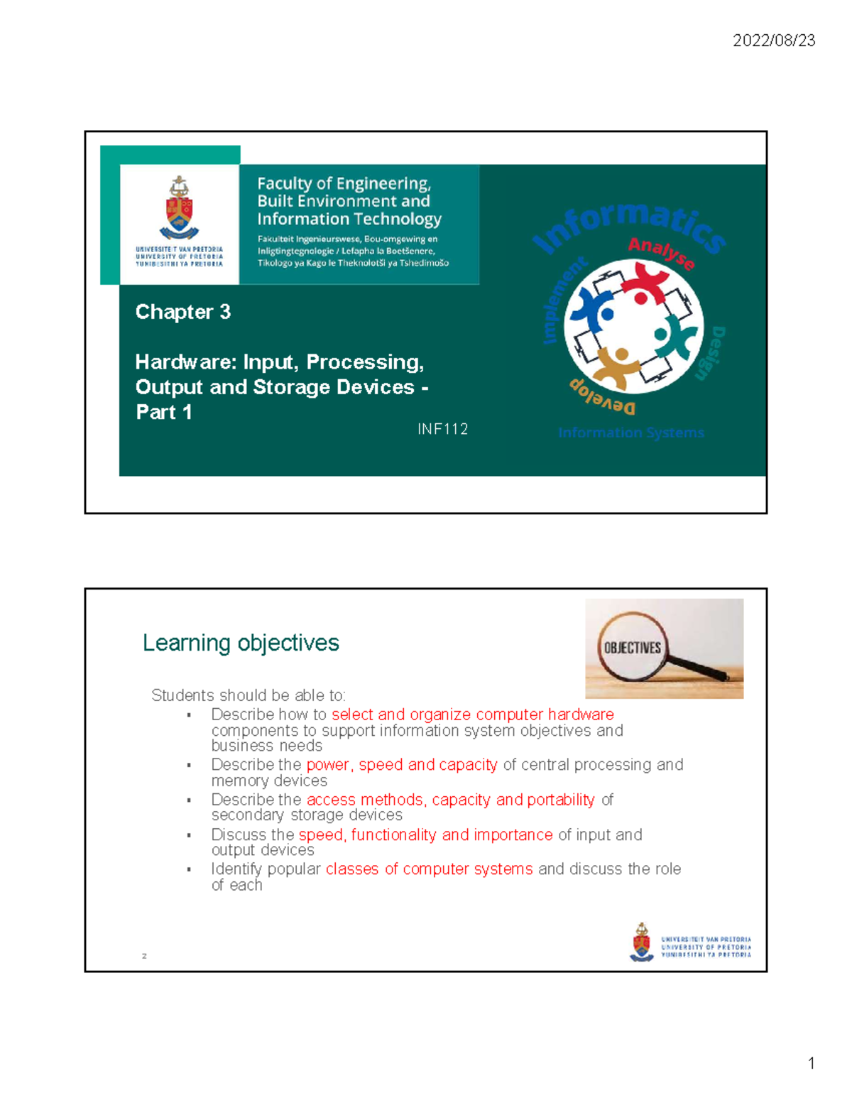 25394003 - Henk pretorius - INF Chapter 3 Hardware: Input, Processing, Output and Storage ...
