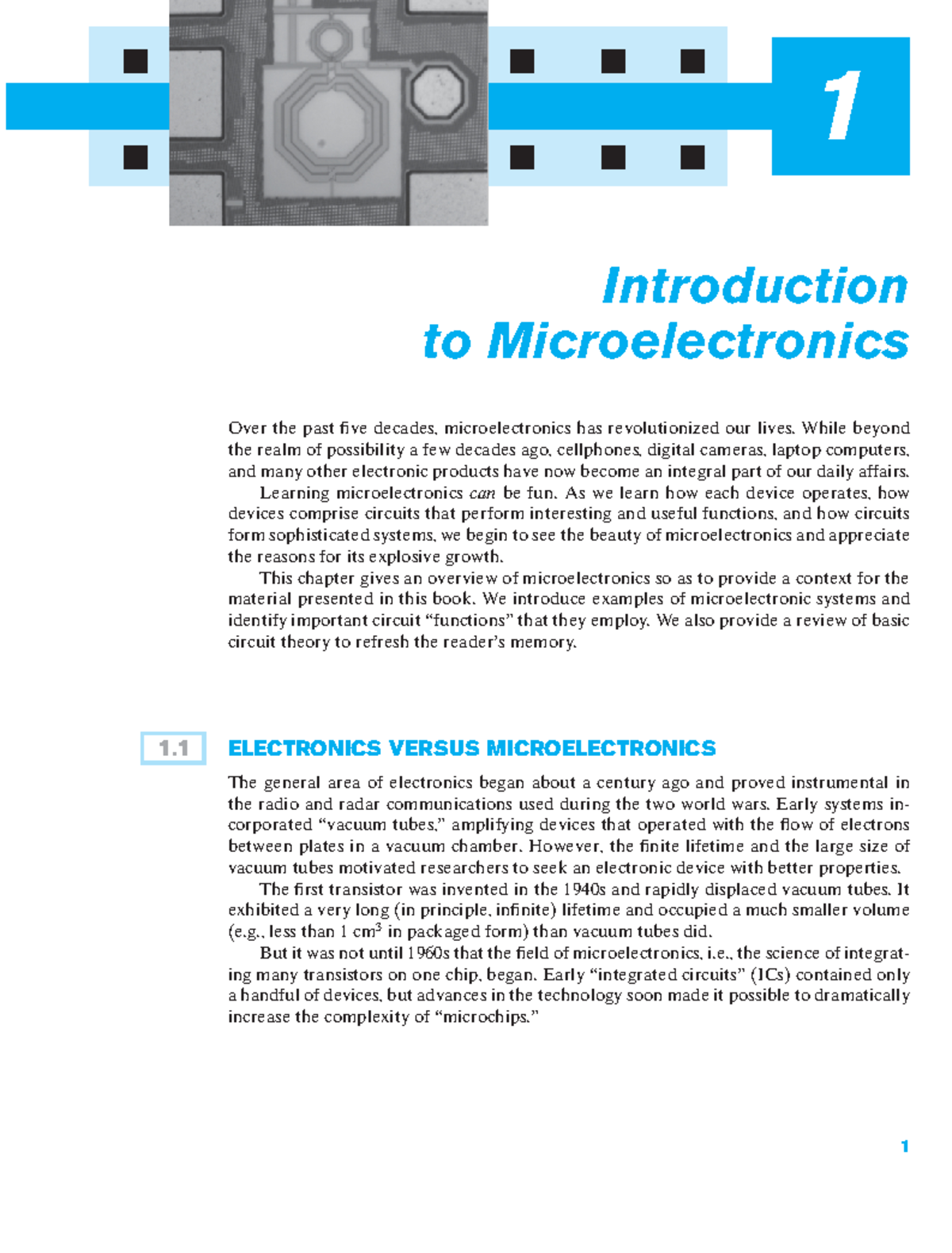 Introduction to Microelectronics - 1 Introduction to Microelectronics ...