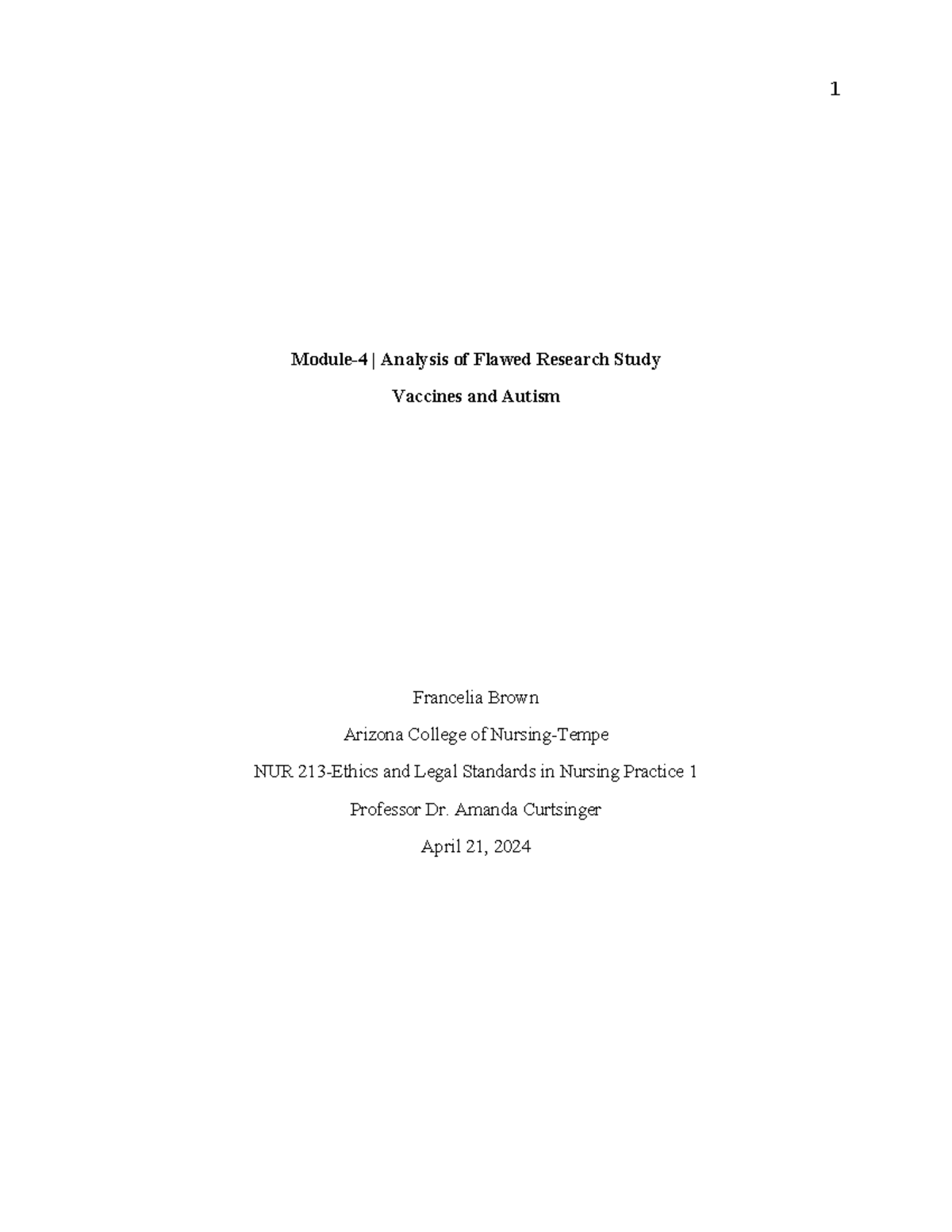 Module-4 Analysis of Flawed Research Study - Module-4 | Analysis of ...