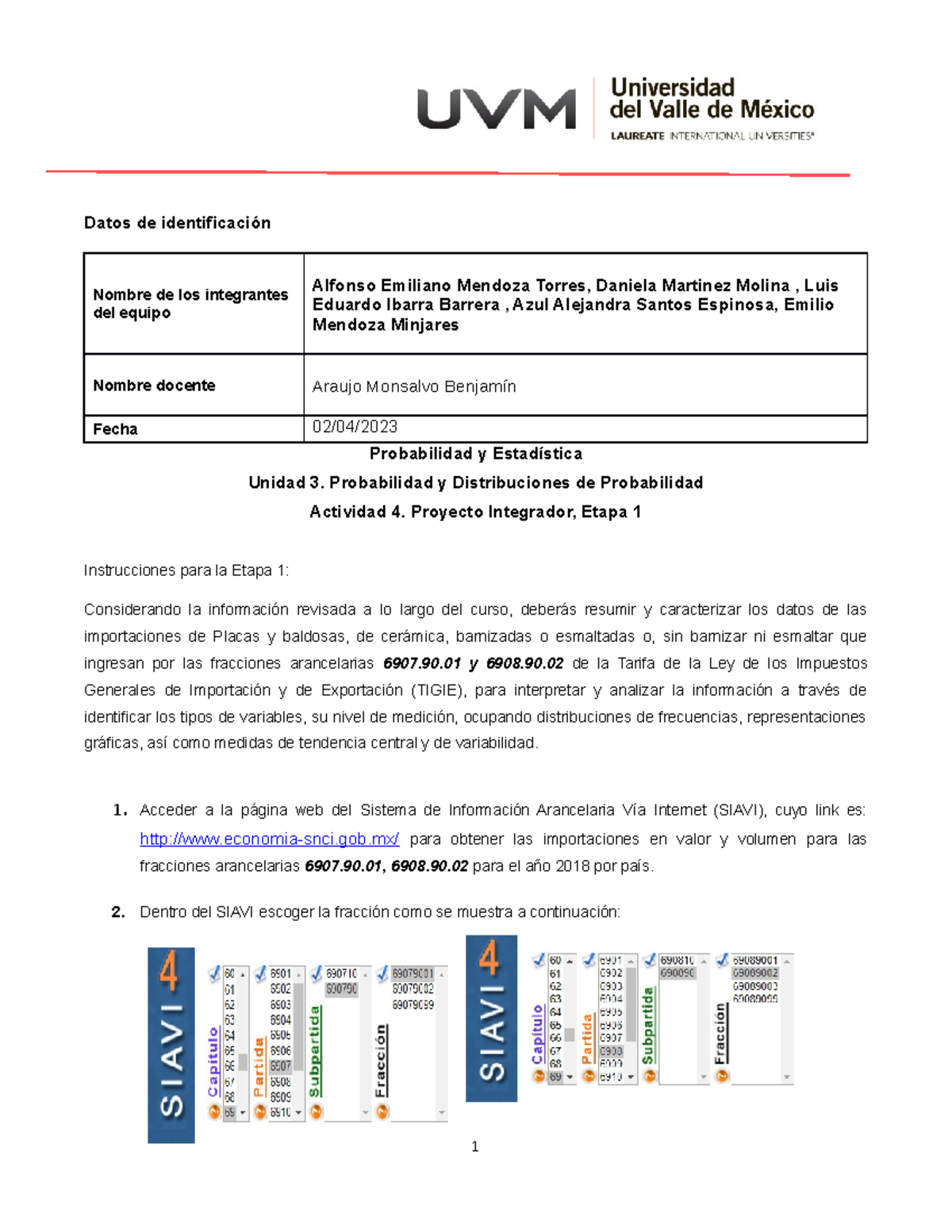 PIE1 Act4 - media mediana y moda - Probabilidad y Estadística - UVM ...