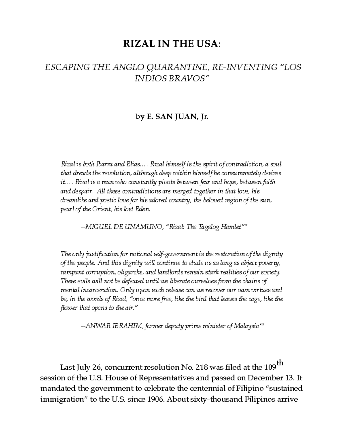 Rizal IN THE USA - RIZAL IN THE USA: ESCAPING THE ANGLO QUARANTINE, RE ...