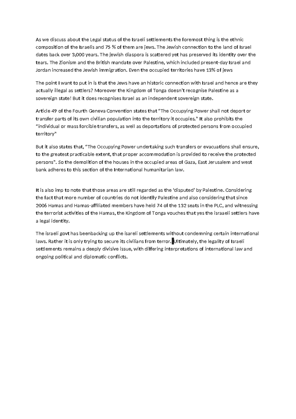 MOD CAUC - Kingdom of Tonga's stance on Israel hamas issue - As we ...