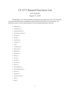 CS1371HW11 - CS1371 HW MATLAB - CS 1371 - Studocu