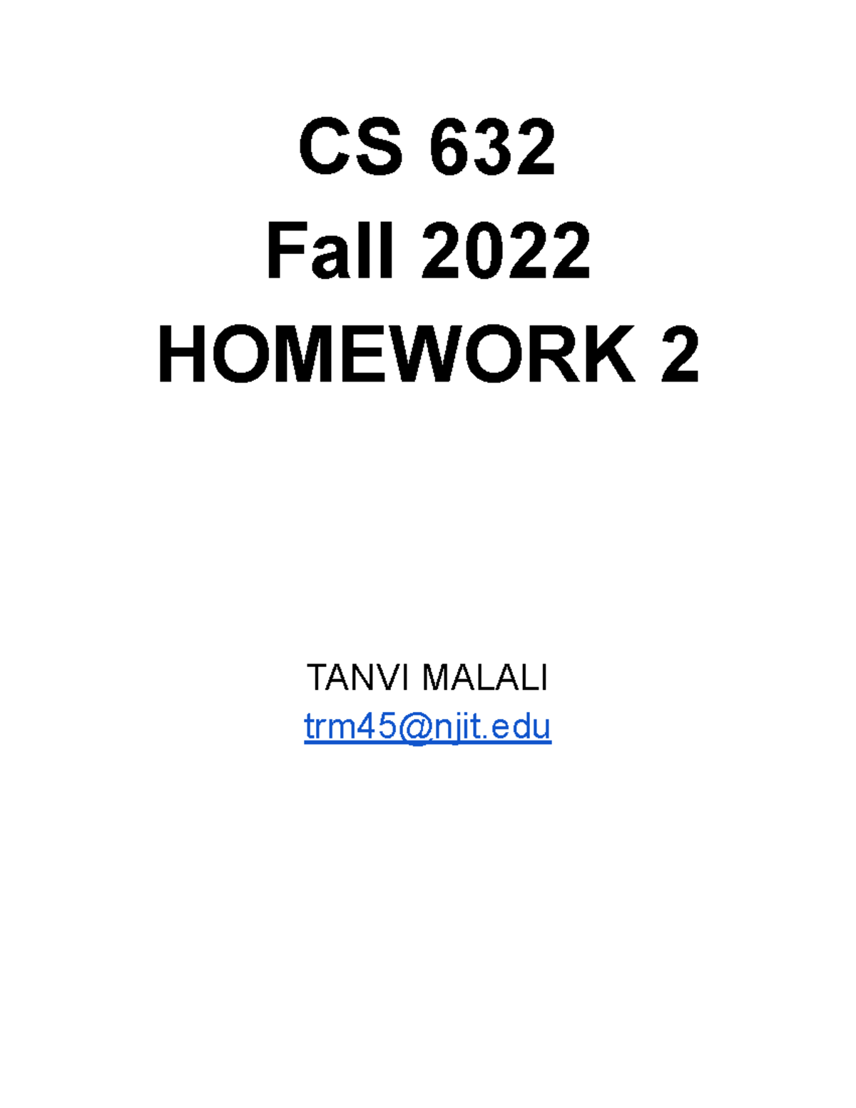 Adbms 2final - Homework notes for Advanced DBMS - CS 632 Fall 2022 ...