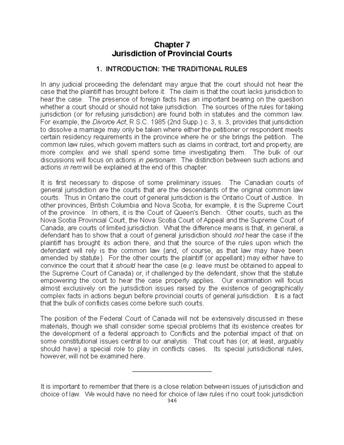 Ruling - Reading Conflicts of Law Part 1 and 2 - Chapter 7 Jurisdiction ...