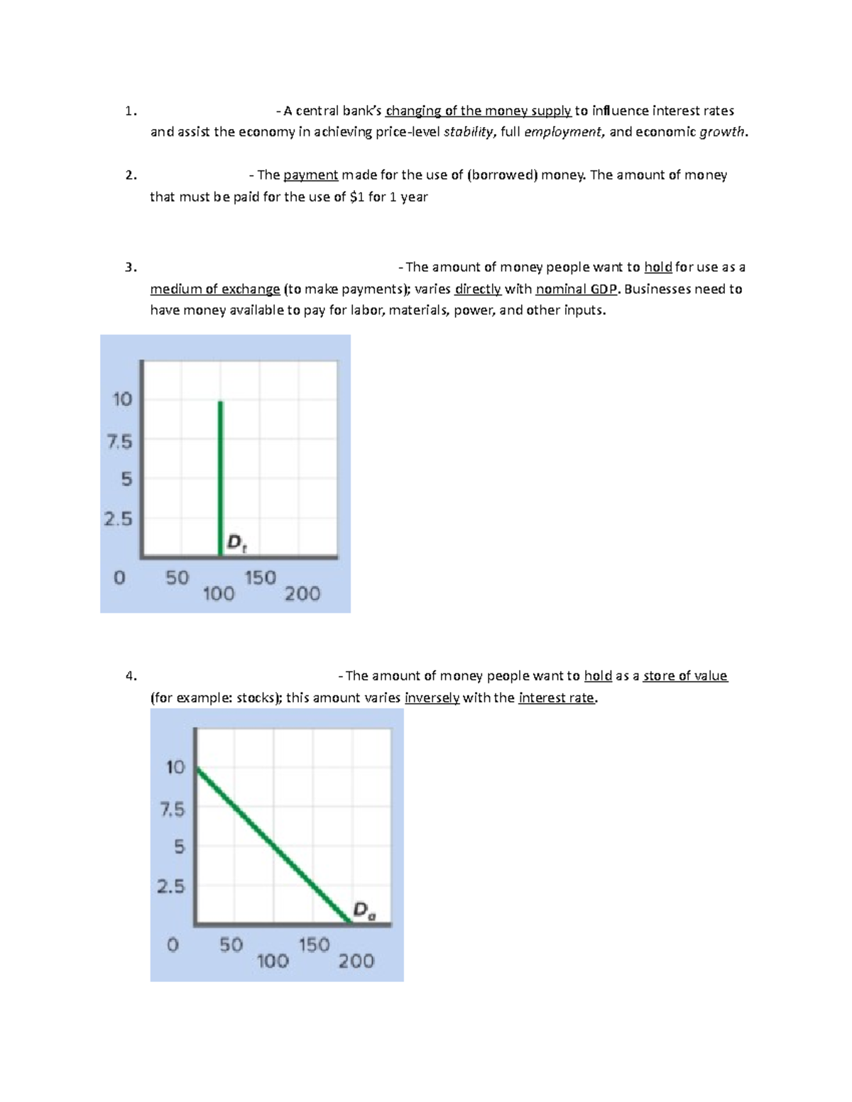 ECON2301 Final EXAM Topics - MONETARY POLICY - A central bank’s ...