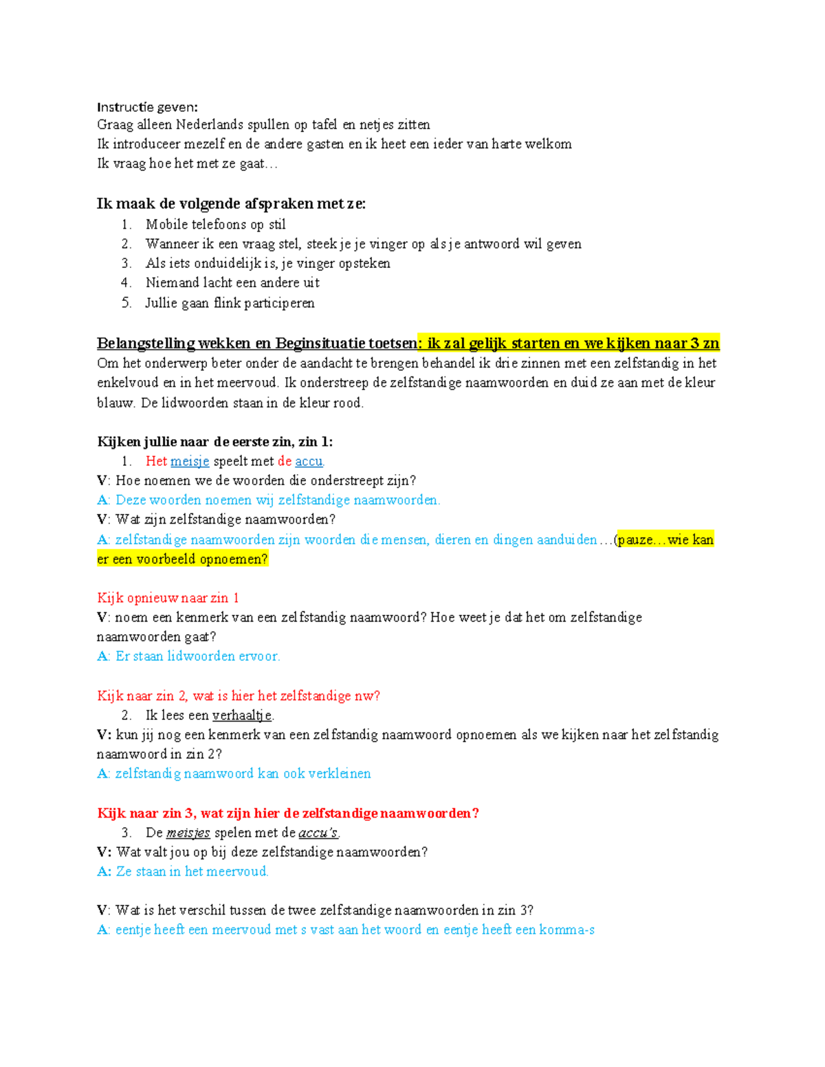 Instructie geven juf Babo - Instructie geven: Graag alleen Nederlands ...