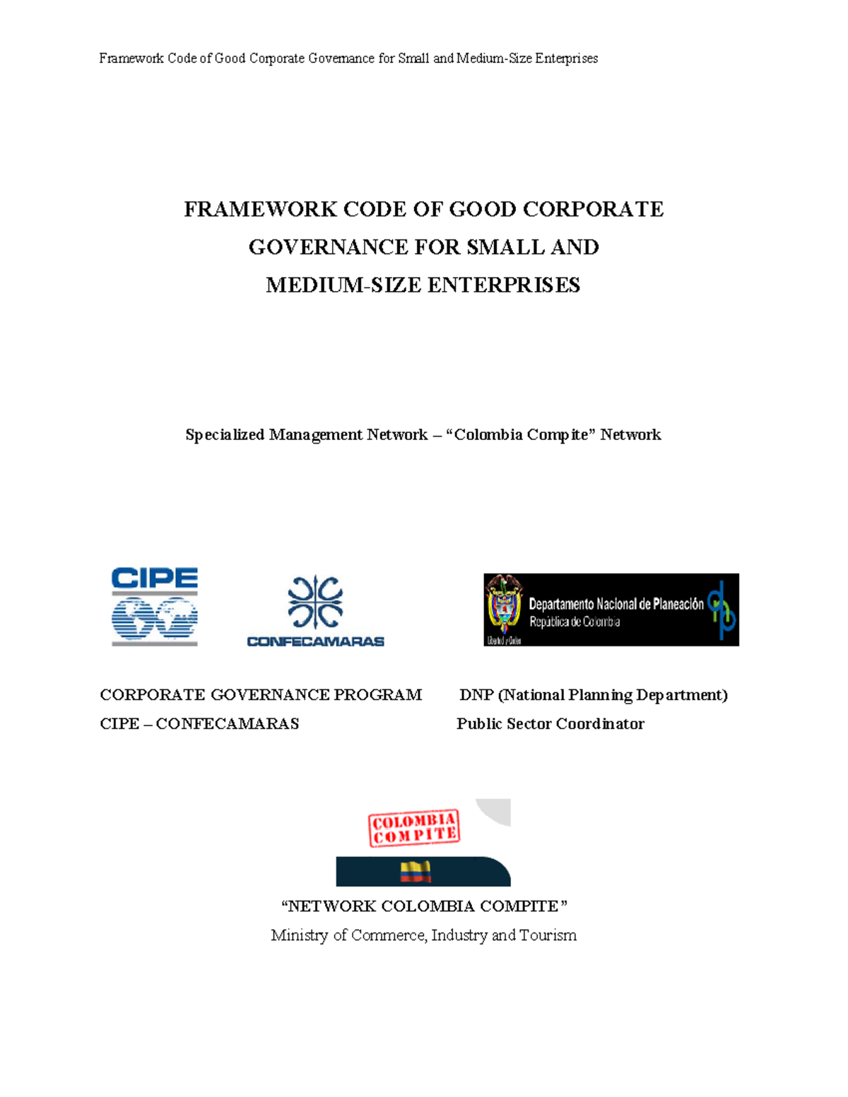 Framework cg code columbia 31may2004 en - FRAMEWORK CODE OF GOOD ...