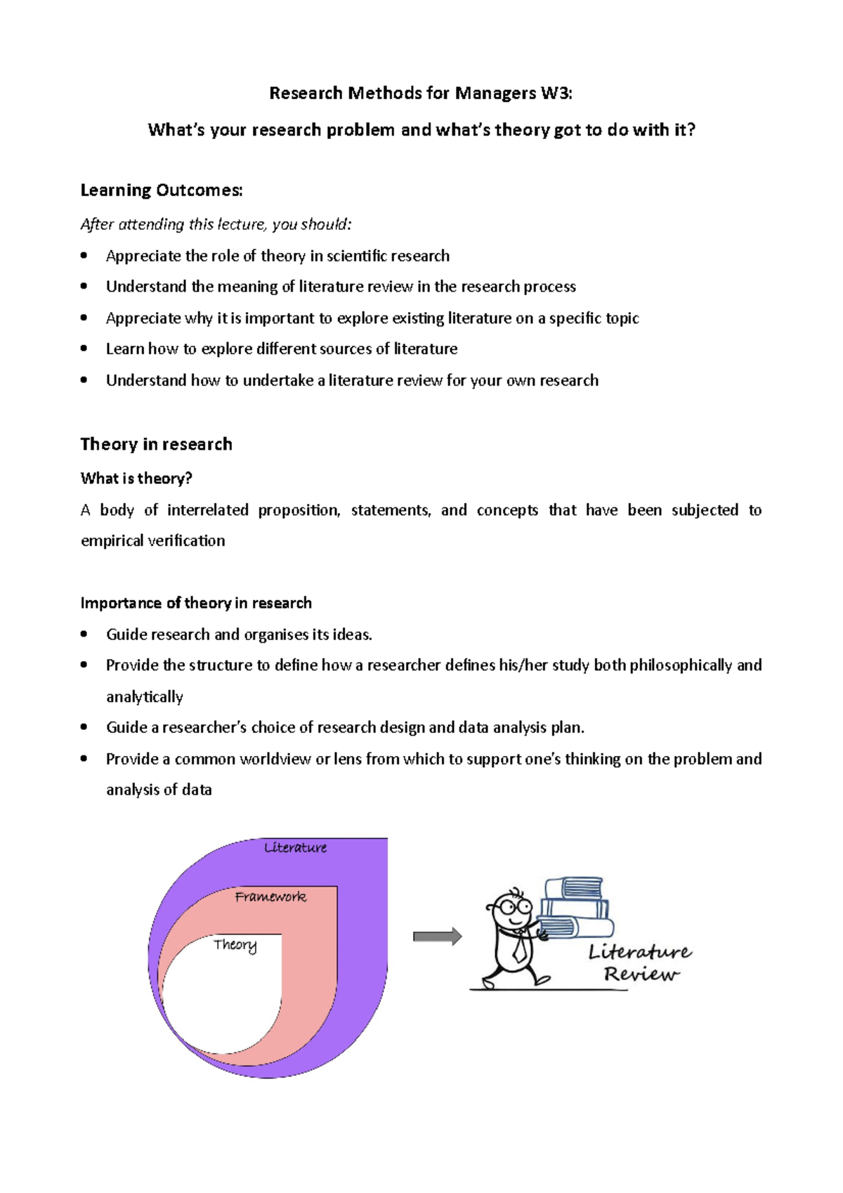 Research Methods for Managers: Research problem and theory - Research Methods for Managers W3 ...