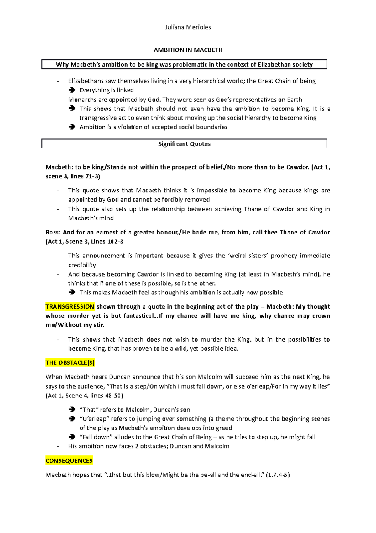 Ambition in Macbeth - Juliana Merioles AMBITION IN MACBETH Why Macbeth ...