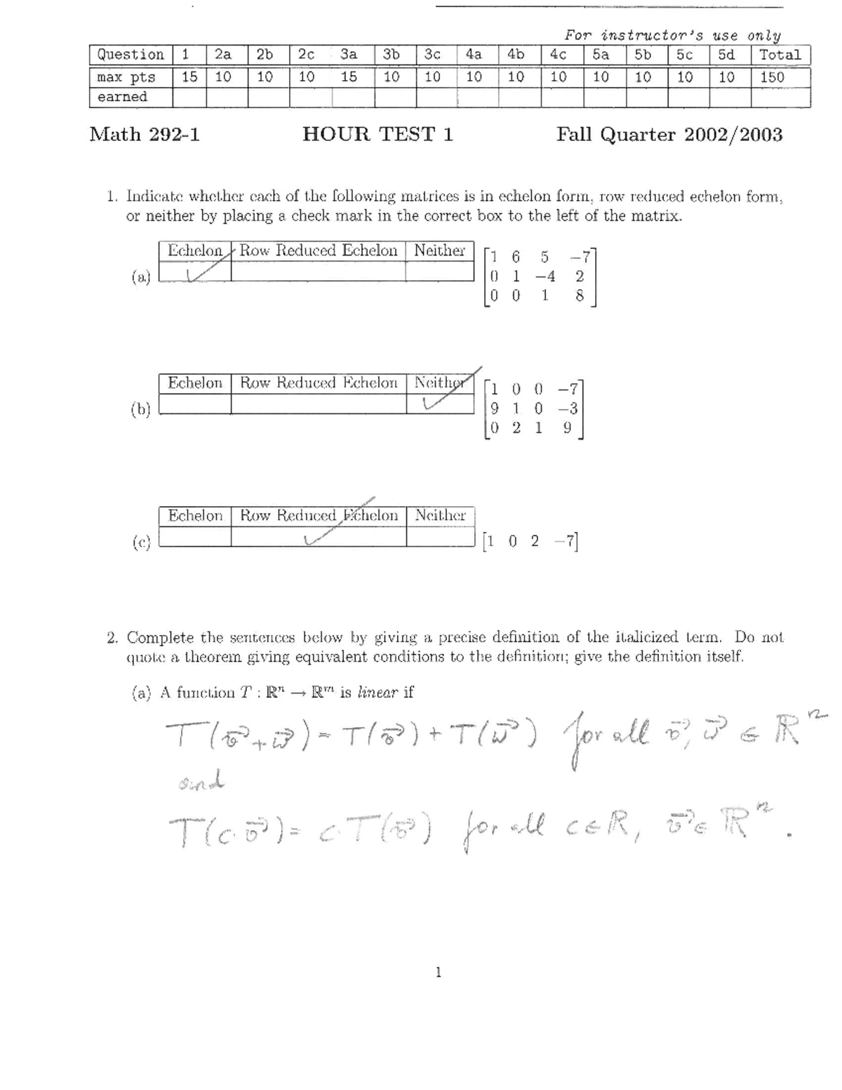 2002 Fall Midterm 1 - Solutions.pdf - For use only Question 1 2a 2b 2c ...