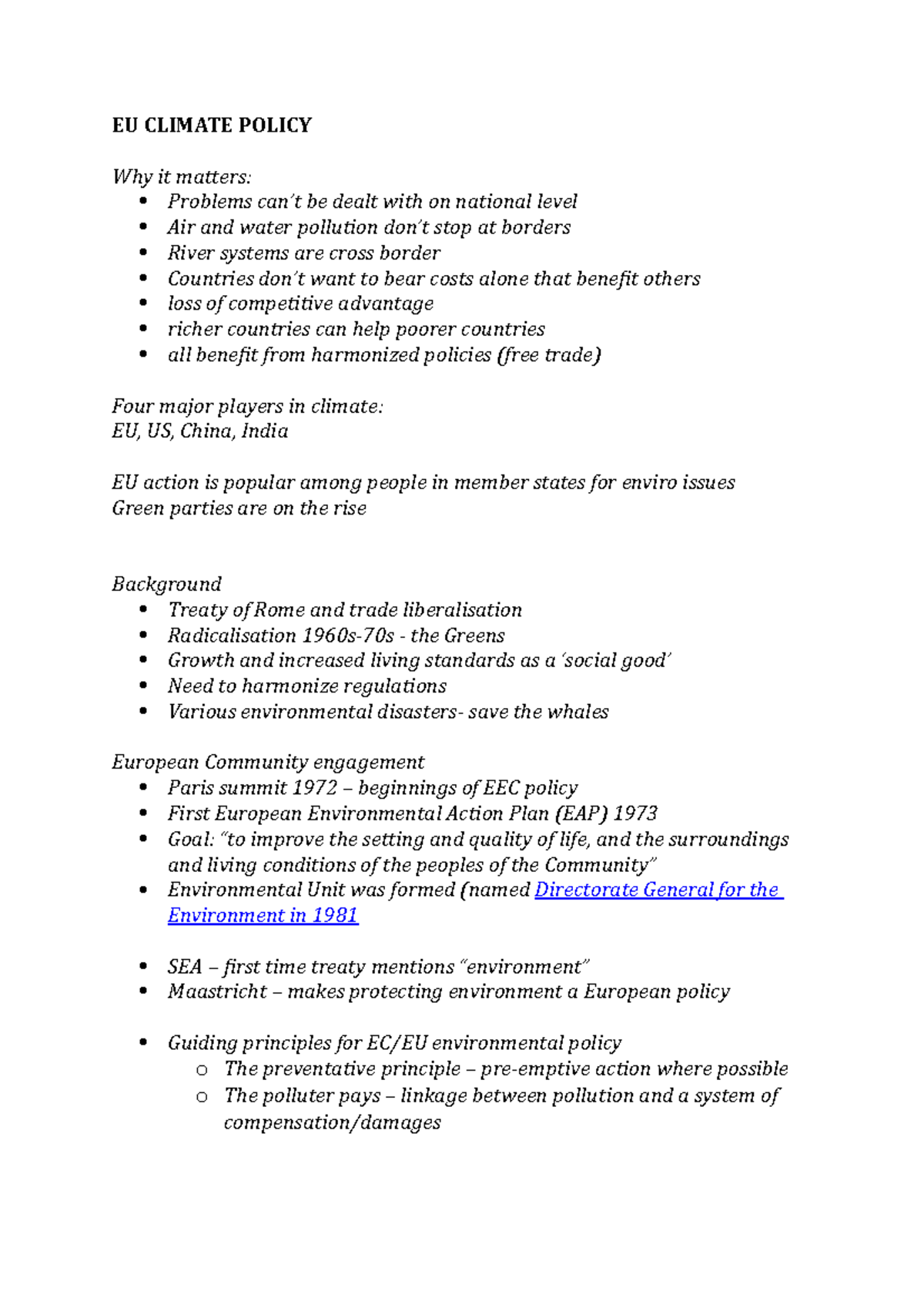 environmental policy frameworks of the European Union - EU CLIMATE ...