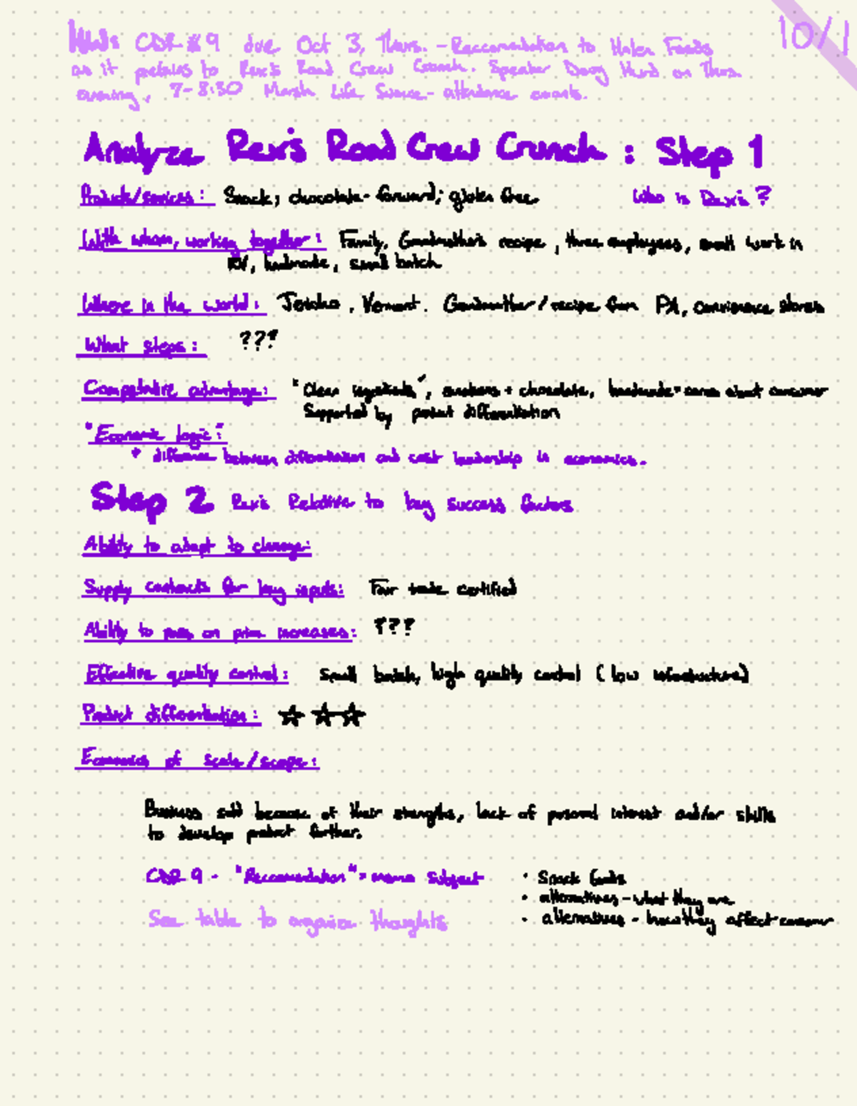 The Business Enterprise I BSAD 010 analysis road crew crunch - Hw: CDR ...
