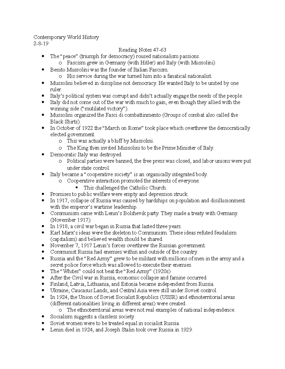Contemporary World History PG 47-63 - Contemporary World History 2-8 ...