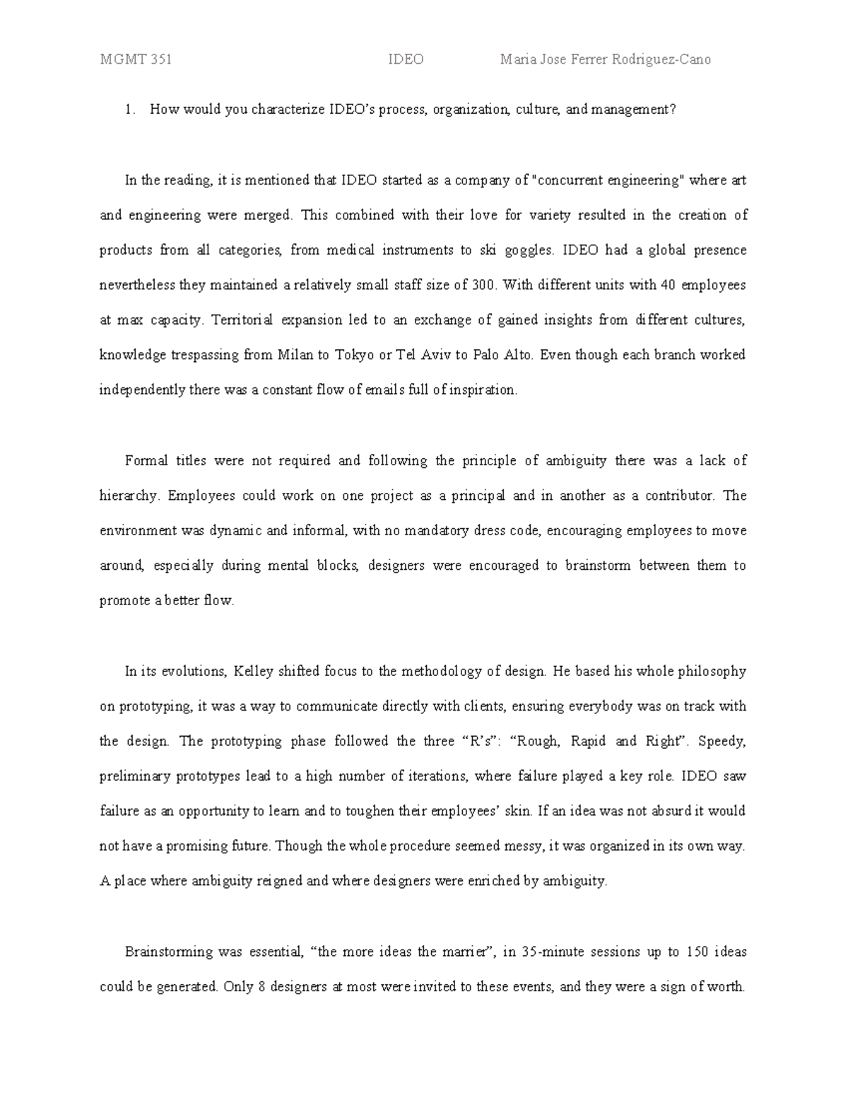 IDEO- Maria Jose Ferrer - How would you characterize IDEO’s process ...