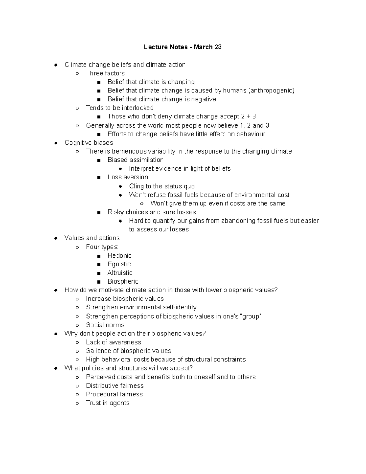 Lecture Notes - March 23 - Studocu