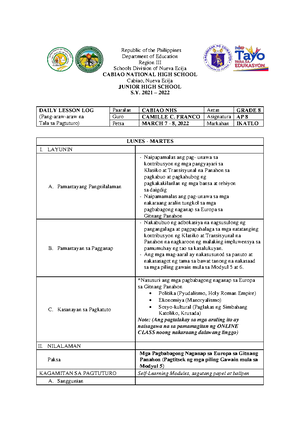 Detailed-Lesson-Plan - Lesson Plan in Grade 8 I. Objectives At the end ...
