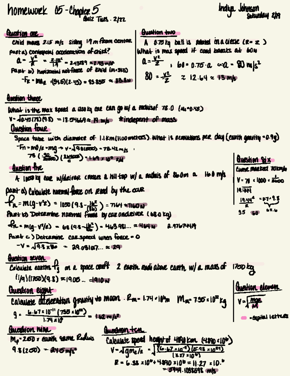 Halter 5 Homework - Information from Intro physics 1021 - homework 05 ...