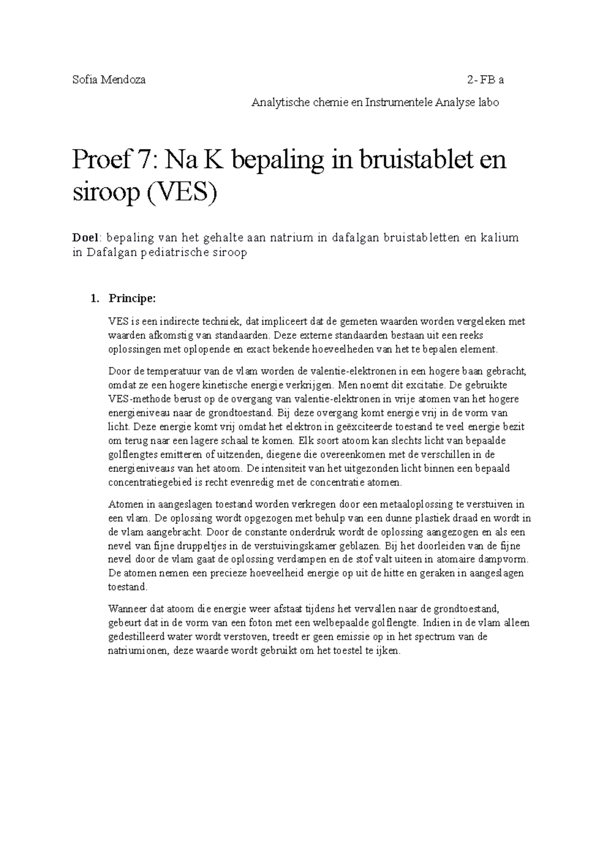 Proef 7 Na K bepaling in bruistablet en siroop (VES) - Sofia Mendoza 2 ...