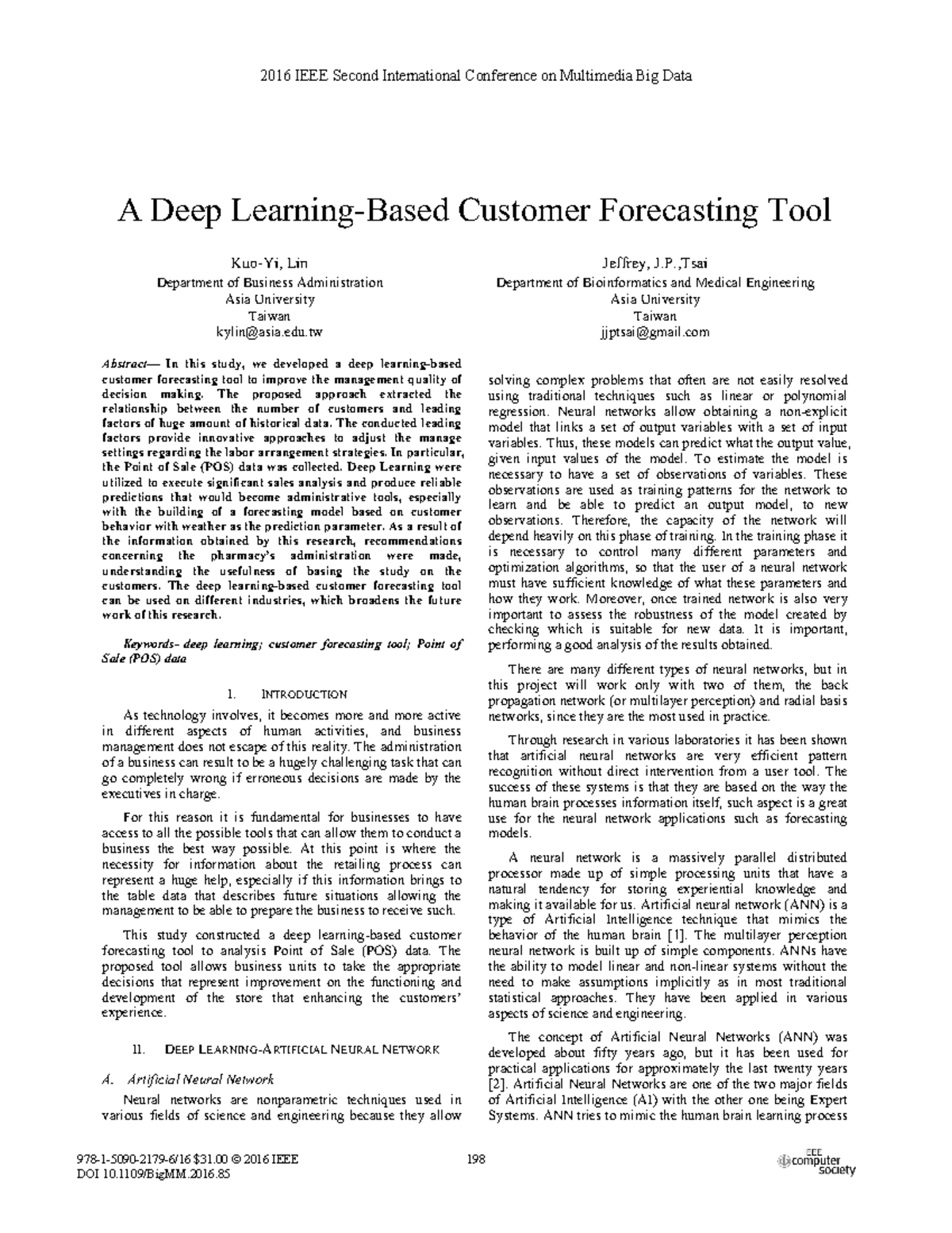 A Deep Learning-Based Customer Forecasting Tool - Lin2016 - A Deep ...