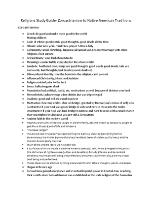 Relgions Study Guide-Shinto throught Afro-Caribbean Traditions ...