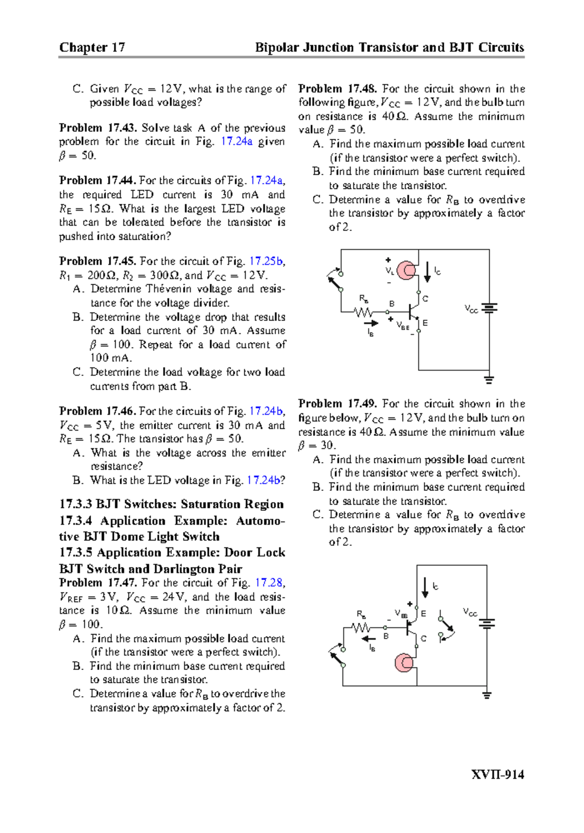 Practical Electrical Engineering-309 - C. Given V CC ¼ 12 V, what is ...