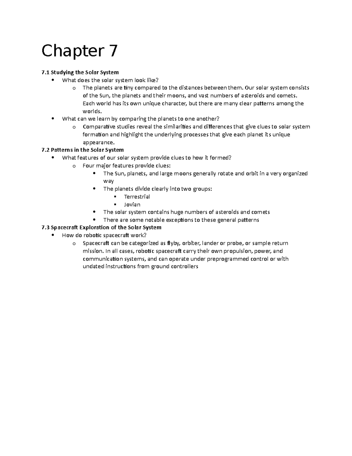 Chapter 7 Learning Goals - Chapter 7 7 Studying the Solar System What ...
