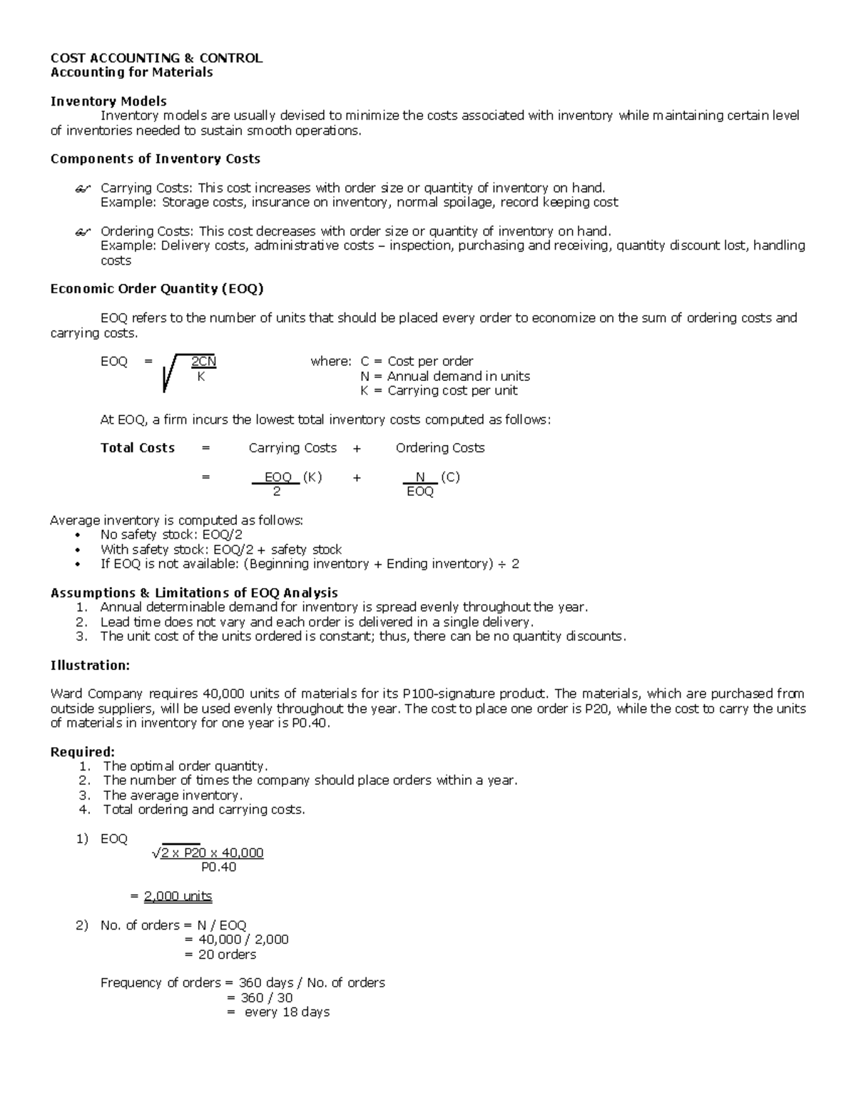 Accounting-for-Materials - COST ACCOUNTING & CONTROL Accounting for ...