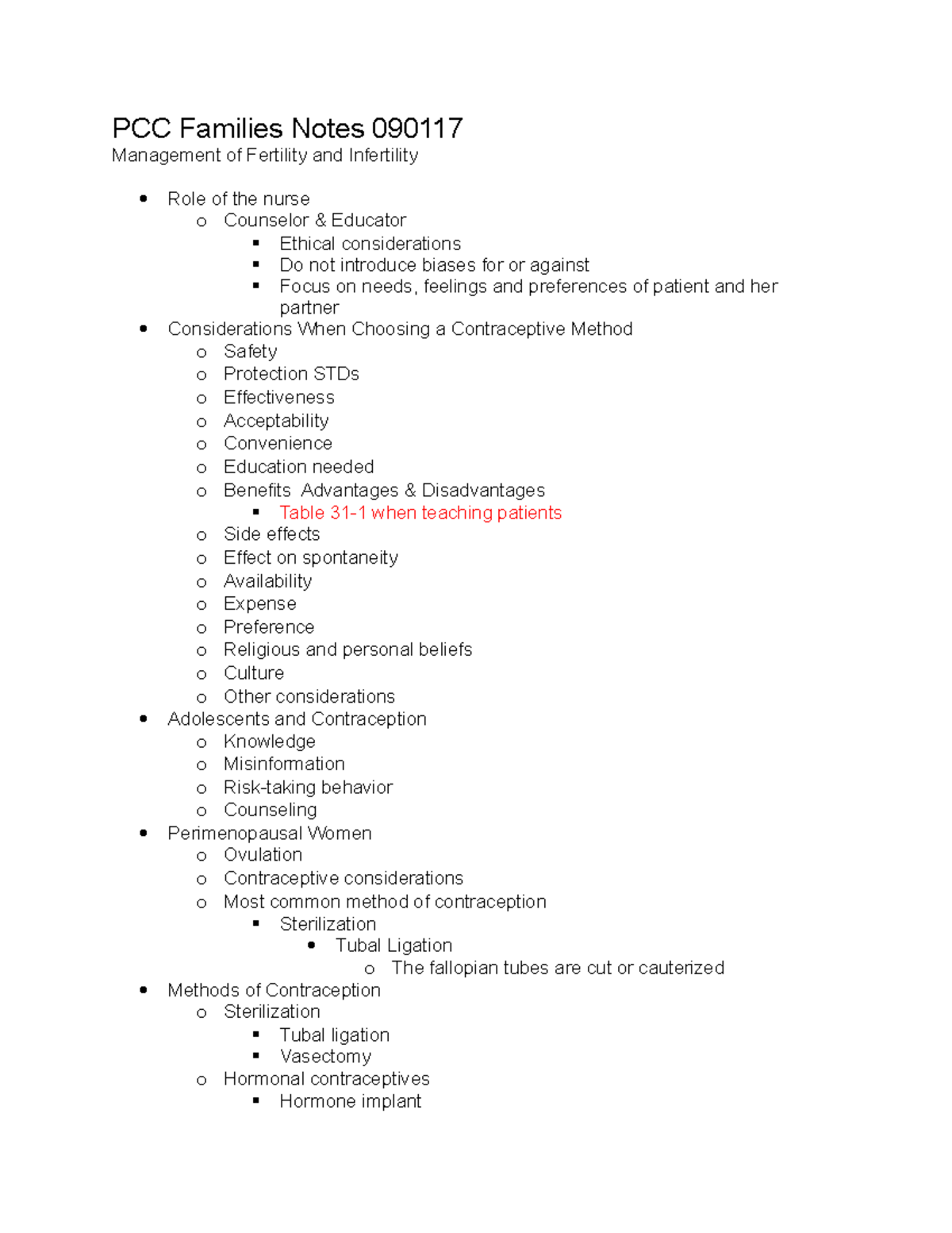 PCC Families Notes 090117 - PCC Families Notes 090117 Management of ...