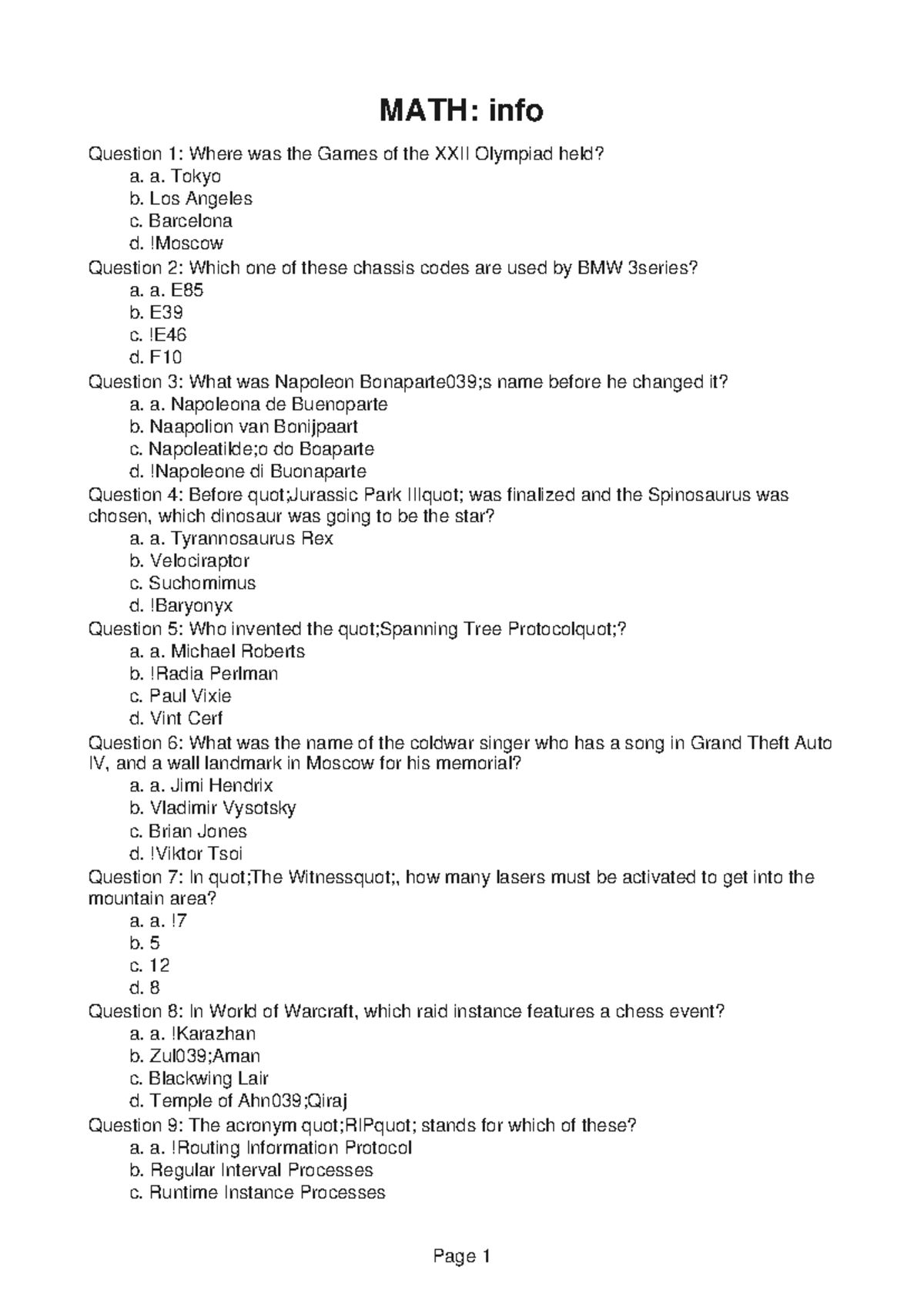 MATH263-Pset-9 - amazing notes - MATH: info Question 1: Where was the ...