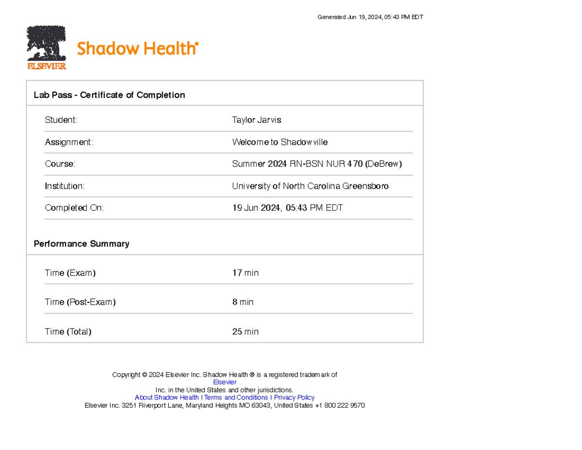 Lab pass.pdf copy - Generated Jun 19, 2024, 05:43 PM EDT Lab Pass ...