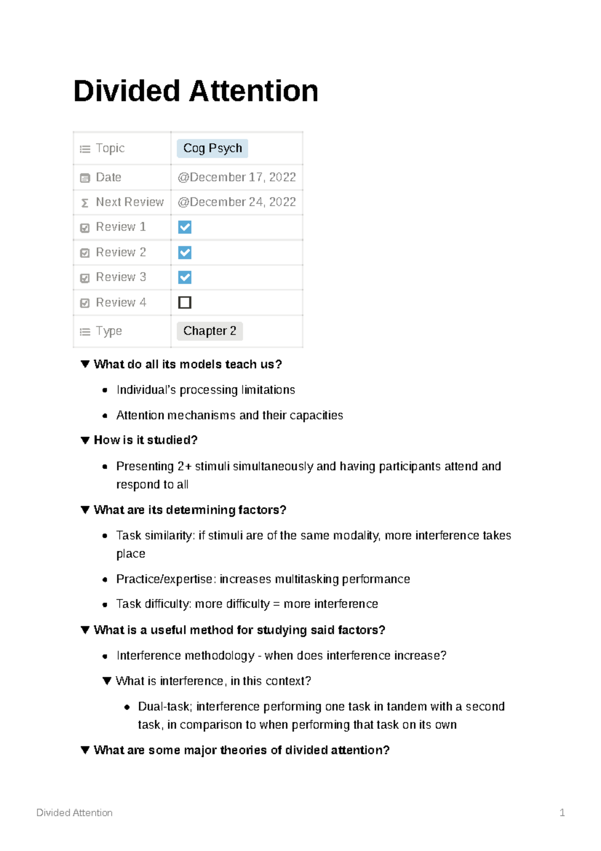 Divided Attention - D. Wickens, 1980 3 dimensions of attentional ...