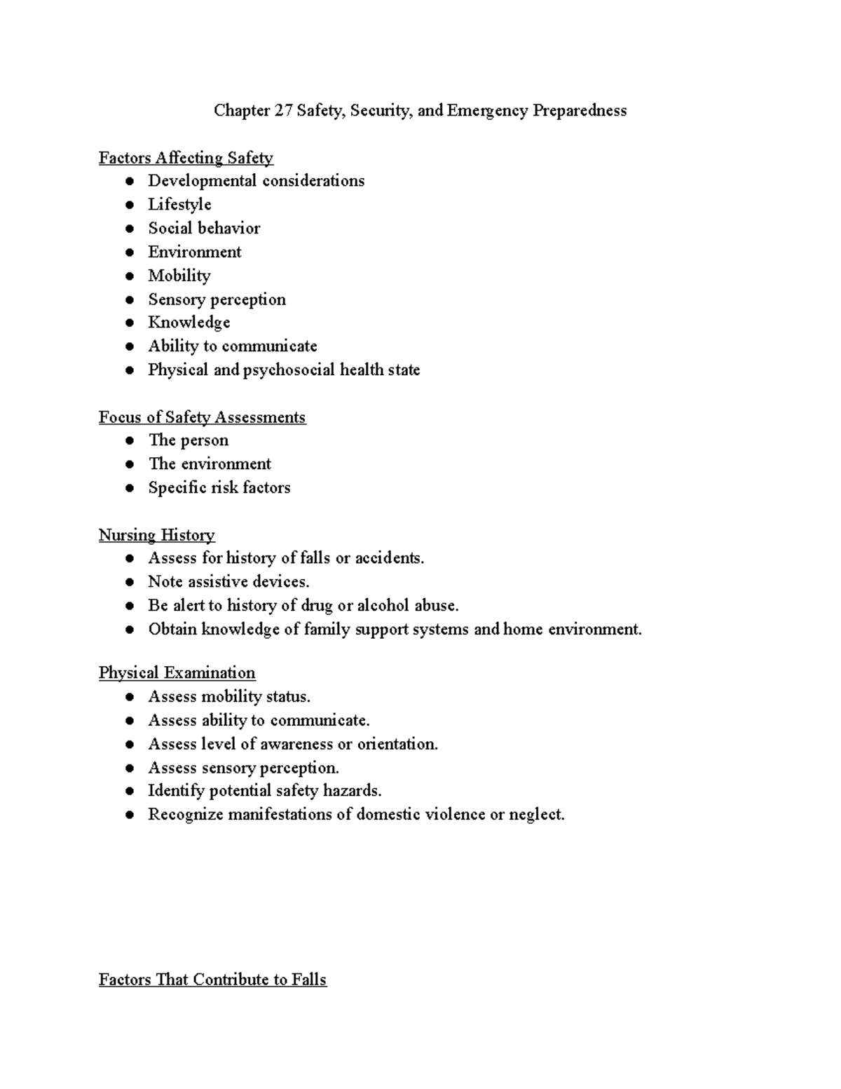 Chapter 27 Safety, Security, and Emergency Preparedness - Chapter 27 ...