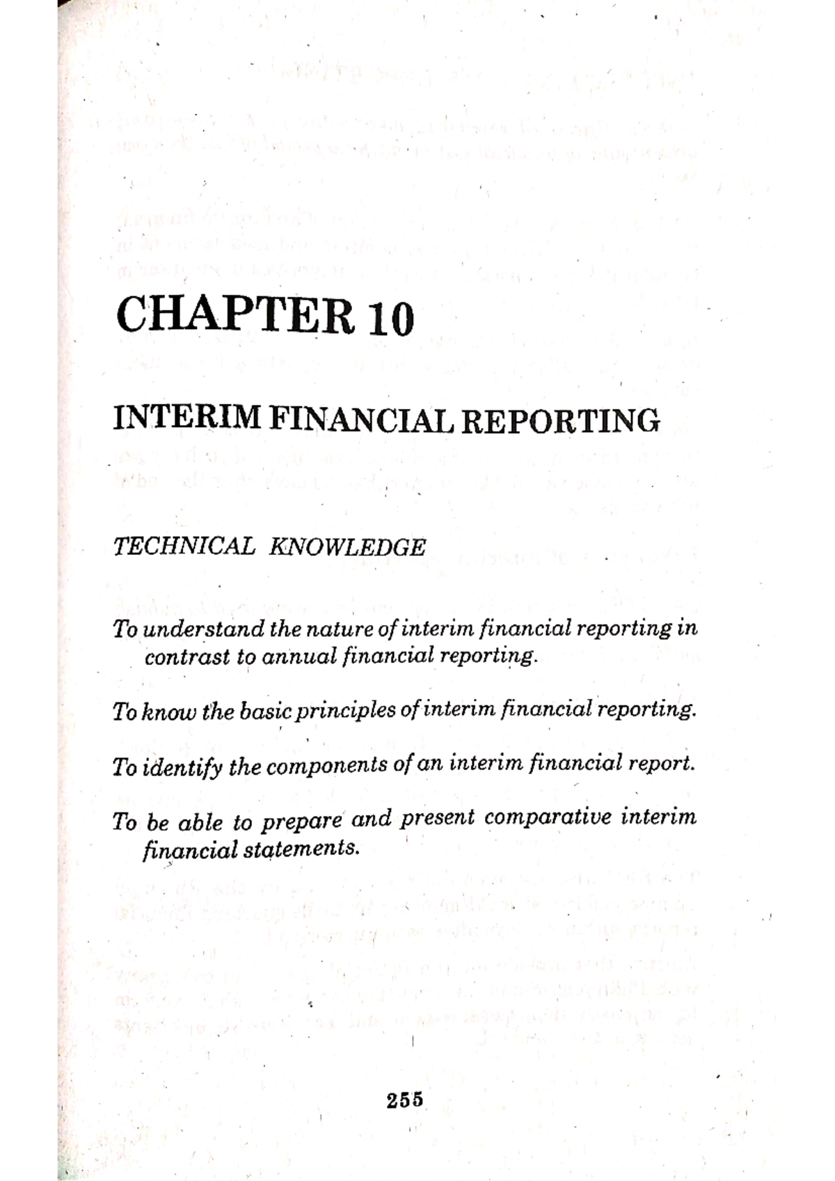 Chapter-10 - IA3 - CHAPTER 10 INTERIM FINANCIAL REPORTING TECHNICAL KNOWLEDGE To understand the ...
