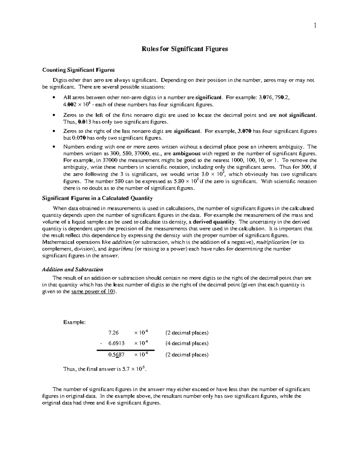Rules for Significant Figures - Rules for Significant Figures Counting ...