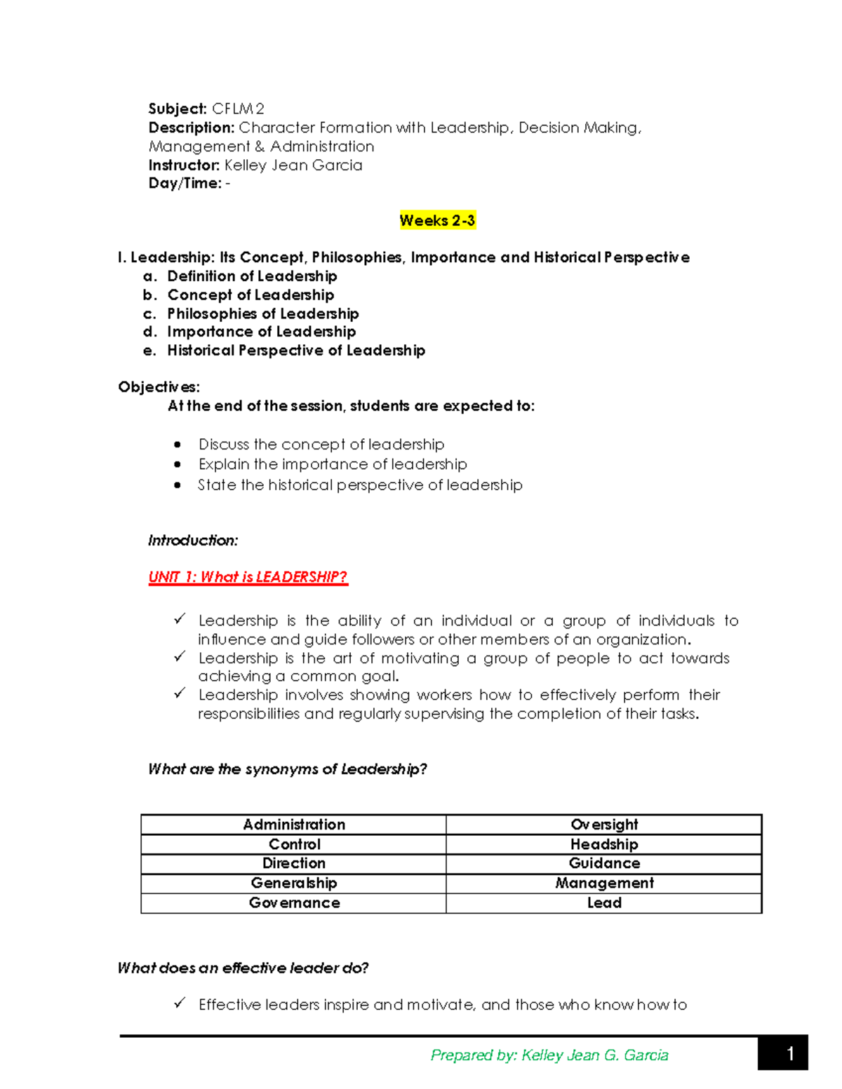 Cflm2-module - READ - Subject: CFLM 2 Description: Character Formation ...