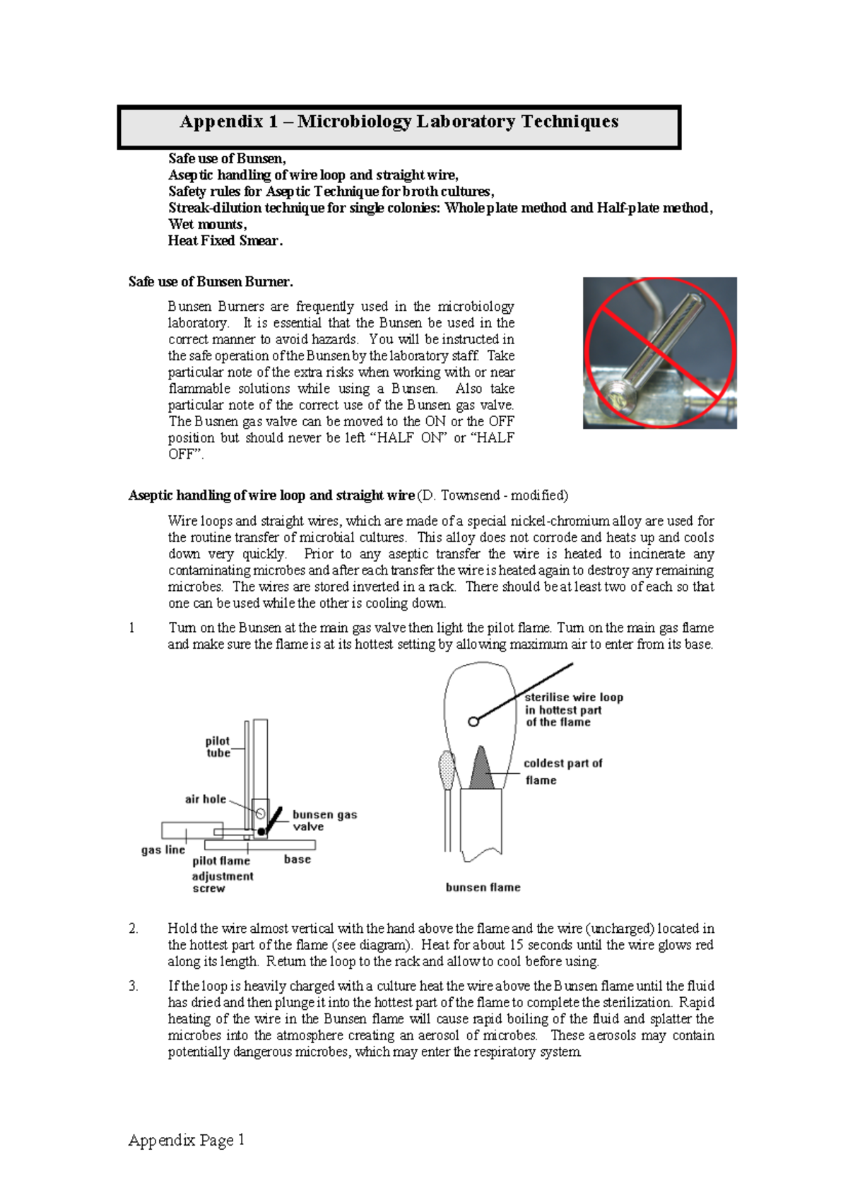 FBMS Lab Manual Appendix - 1 Appendix 1 – Microbiology Laboratory ...