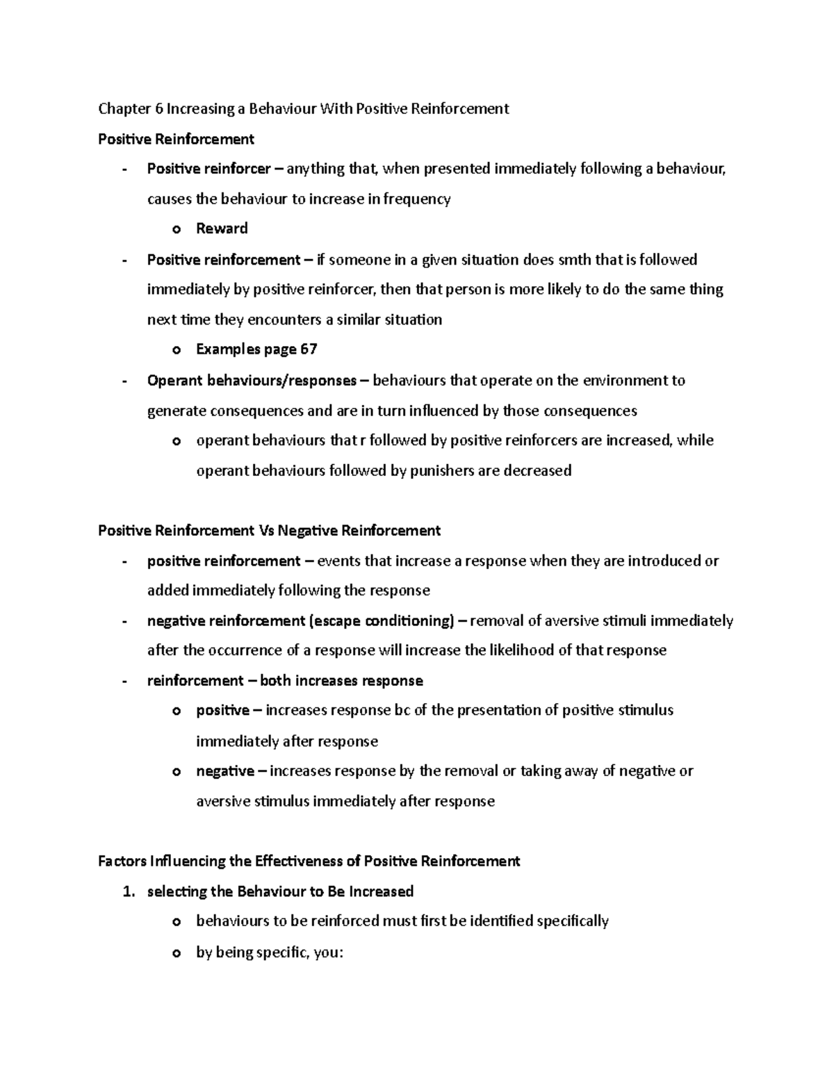 Chapter 6 Increasing a Behaviour With Positive Reinforcement - Chapter ...